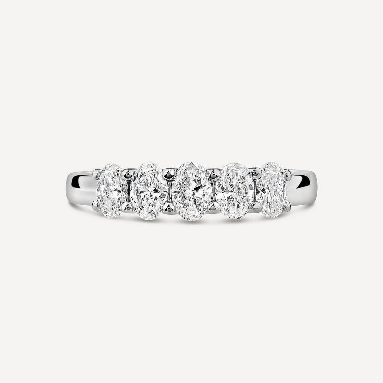 Brig Jewelry 14K White Gold Plated Ring - 1.49 Ct Oval Cut Moissanite ...