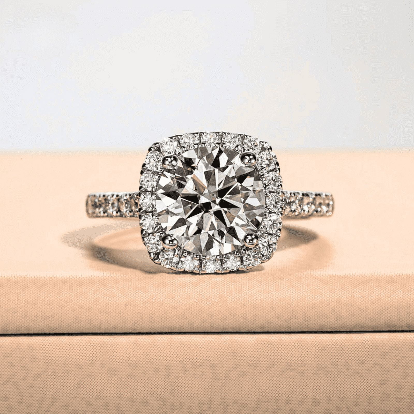 Brig Jewelry 14K White Gold Plated Ring - Brilliant 2.1 Ct Round Cut ...