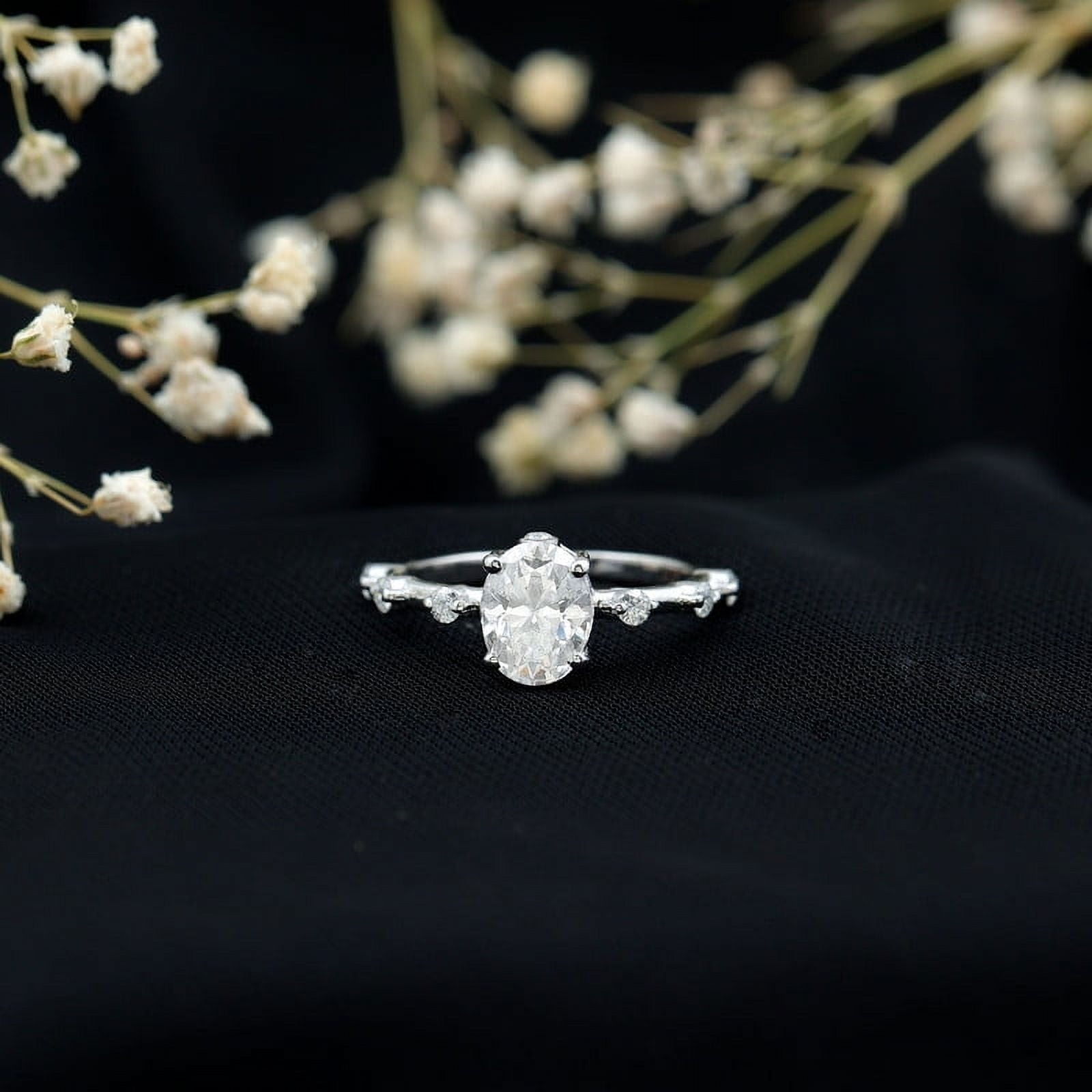 Brig Jewelry 14K White Gold Plated Rings Gifts - 1.9 Ct Oval Cut ...