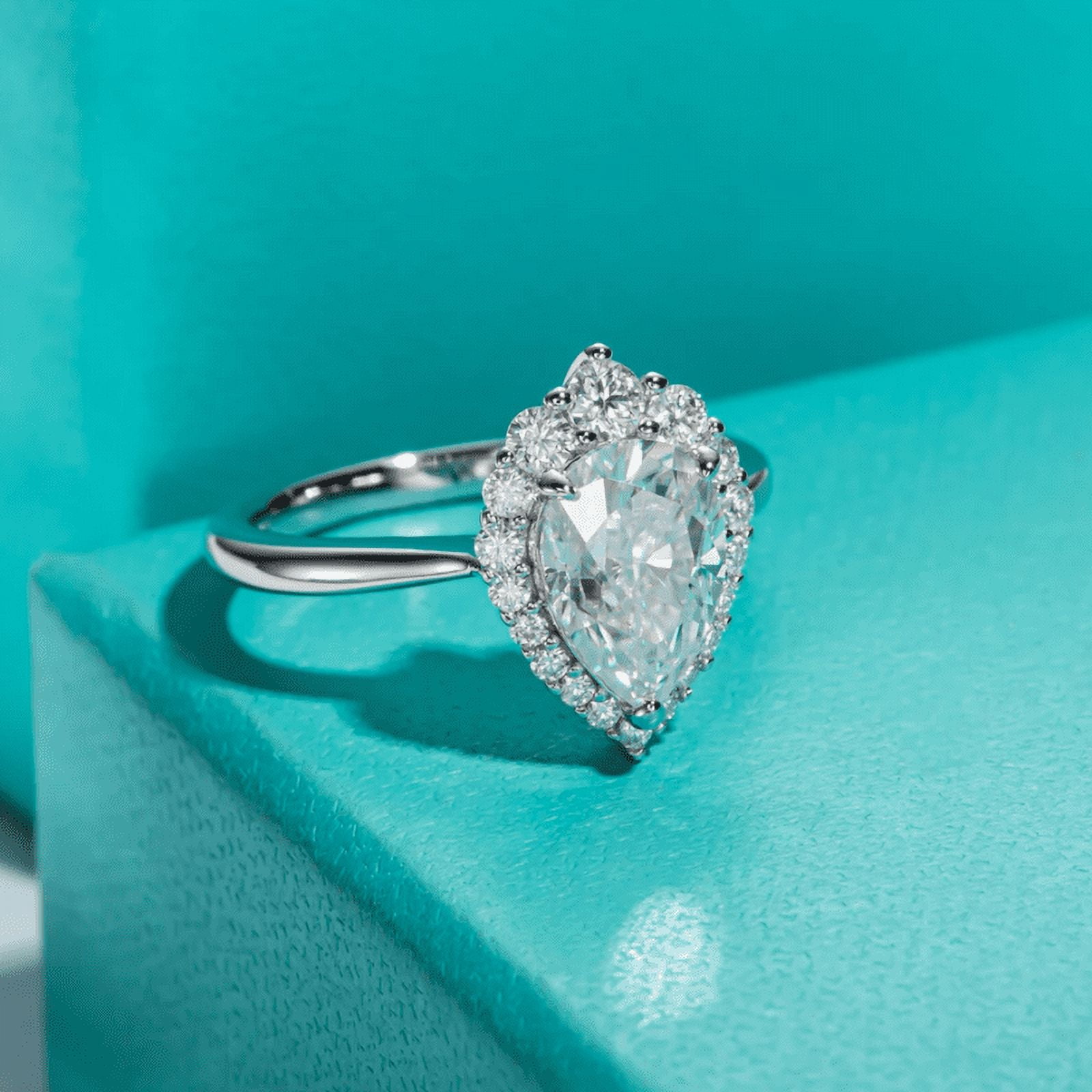 Brig Jewelry 2.2 Ct Pear Cut Moissanite Engagement Ring – 14K White ...