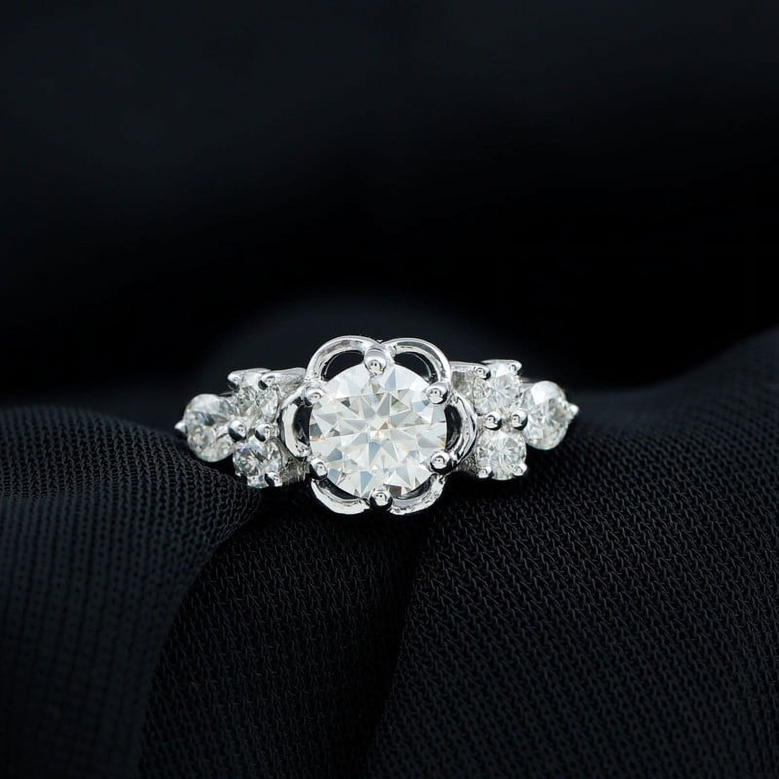 Brig Jewelry 2.3 Ct Round Cut Moissanite Engagement Ring – 14K White ...