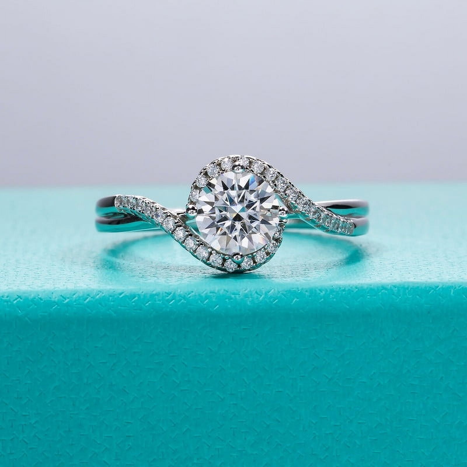 Brig Jewelry 2.5 Ct Round Cut Moissanite Engagement Ring – 14K White ...