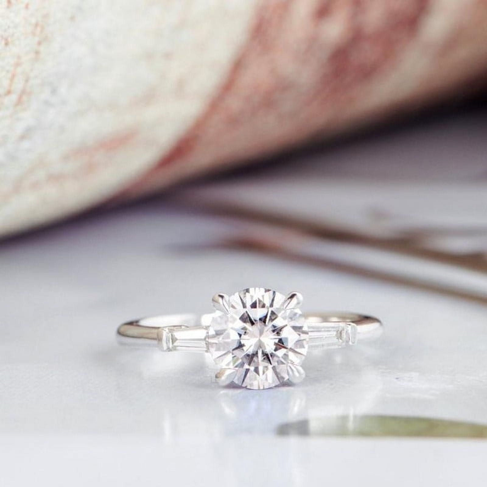 Brig Jewelry 4 Ct Round Cut Moissanite Ring - 14k Wedding Anniversary ...