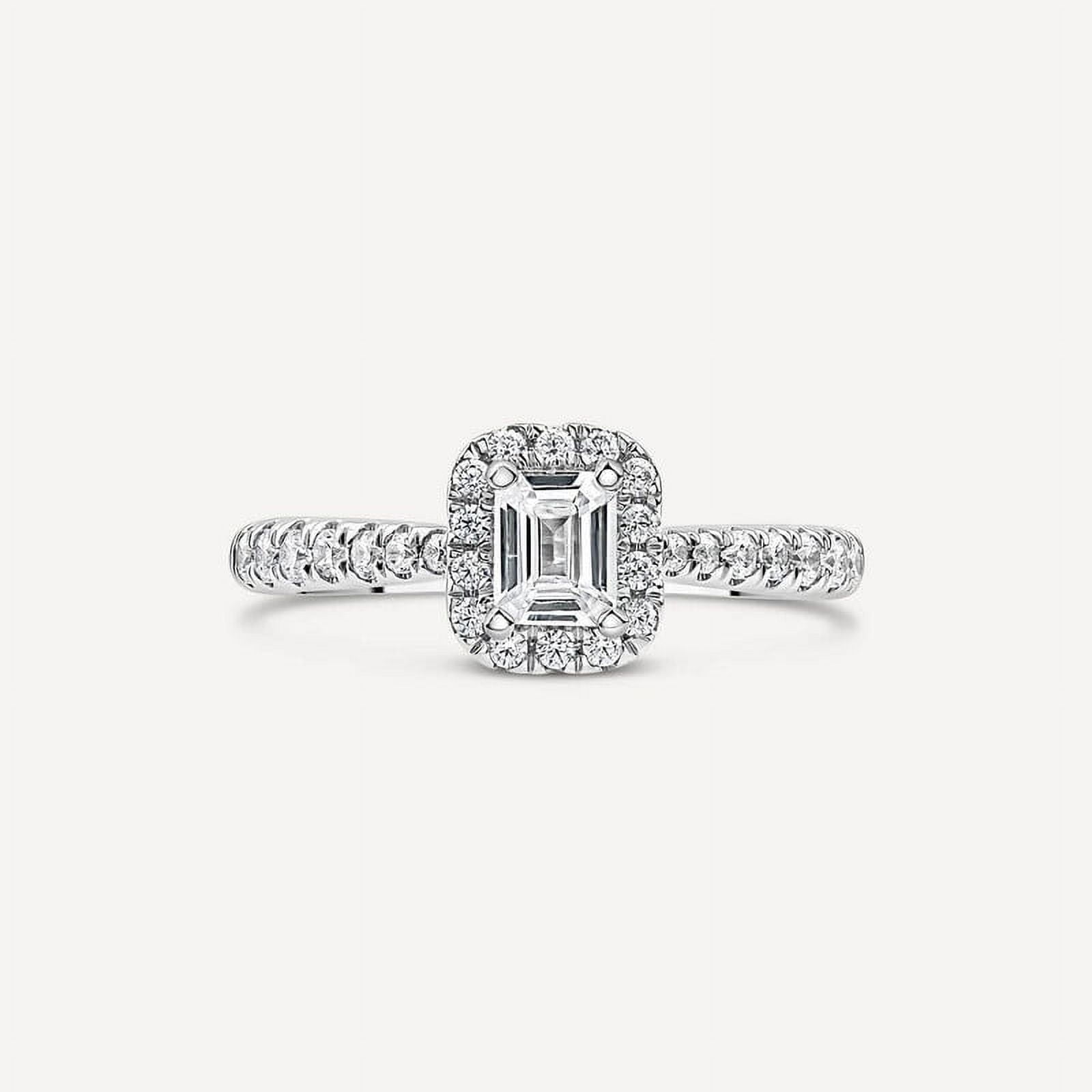 Brig Jewelry Solitaire Ring 14K White Gold Plated - 2.4 Ct Emerald Cut ...