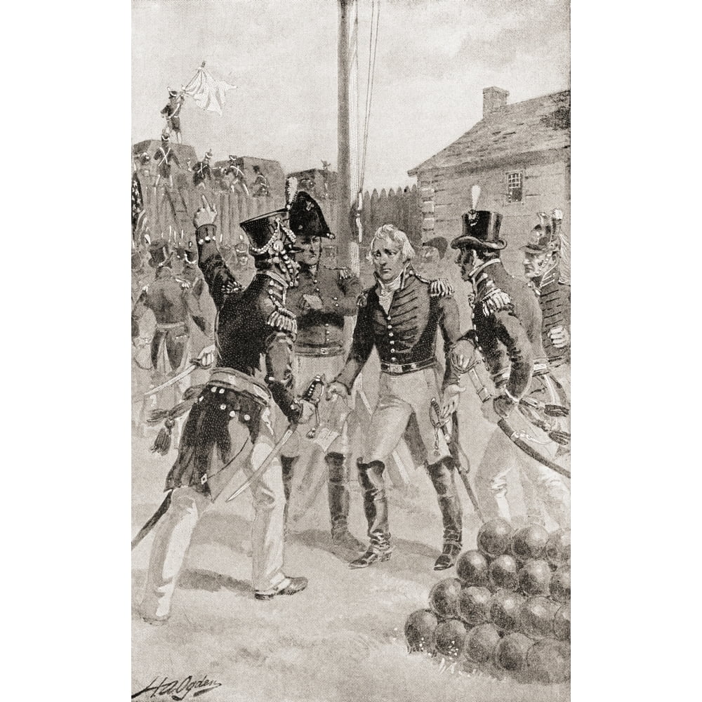 Brigadier General William Hull Surrenders The Fort And Town Of Detroit ...