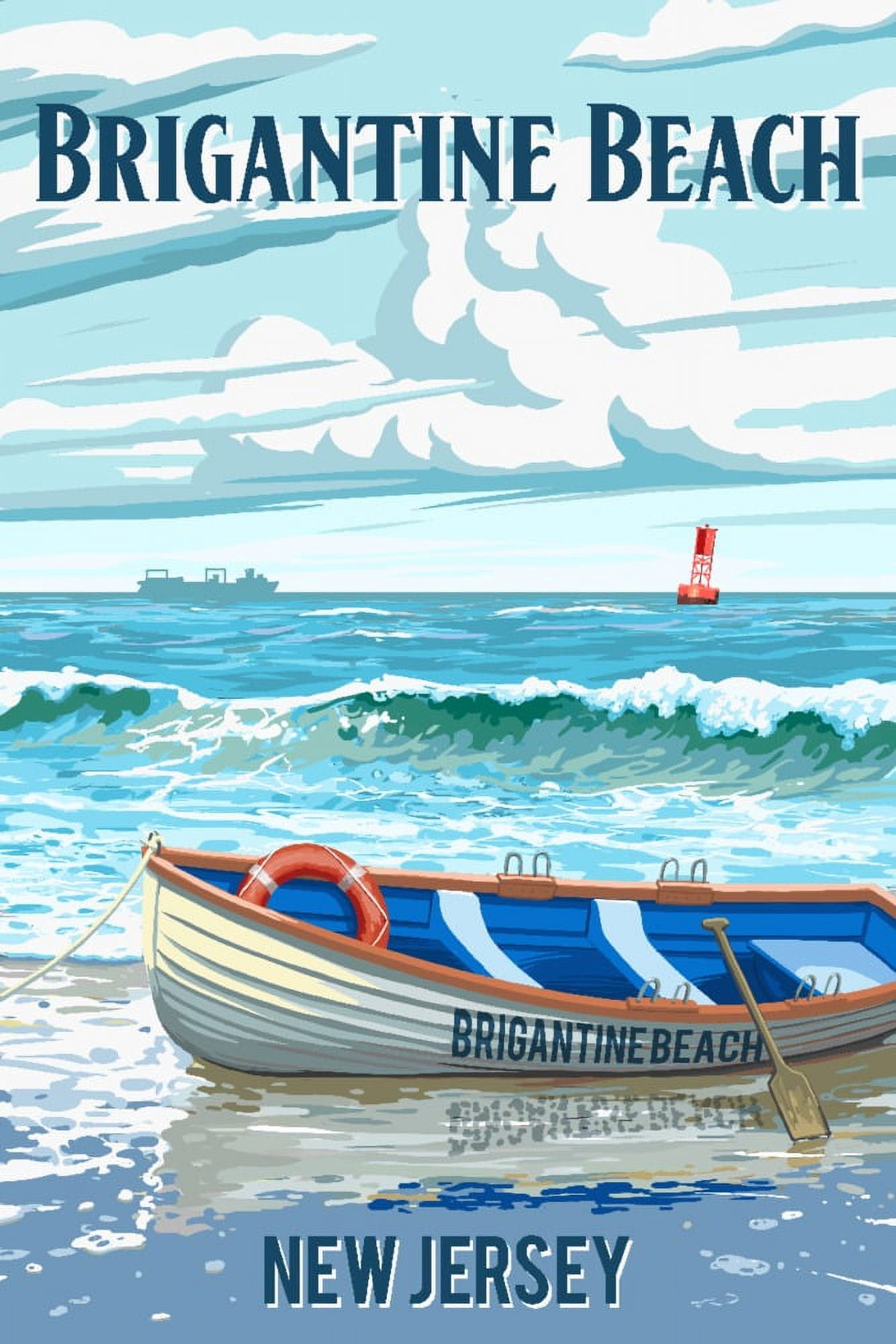 Brigantine Beach, New Jersey, Lifeboat on Beach (24x36 Giclee Gallery ...