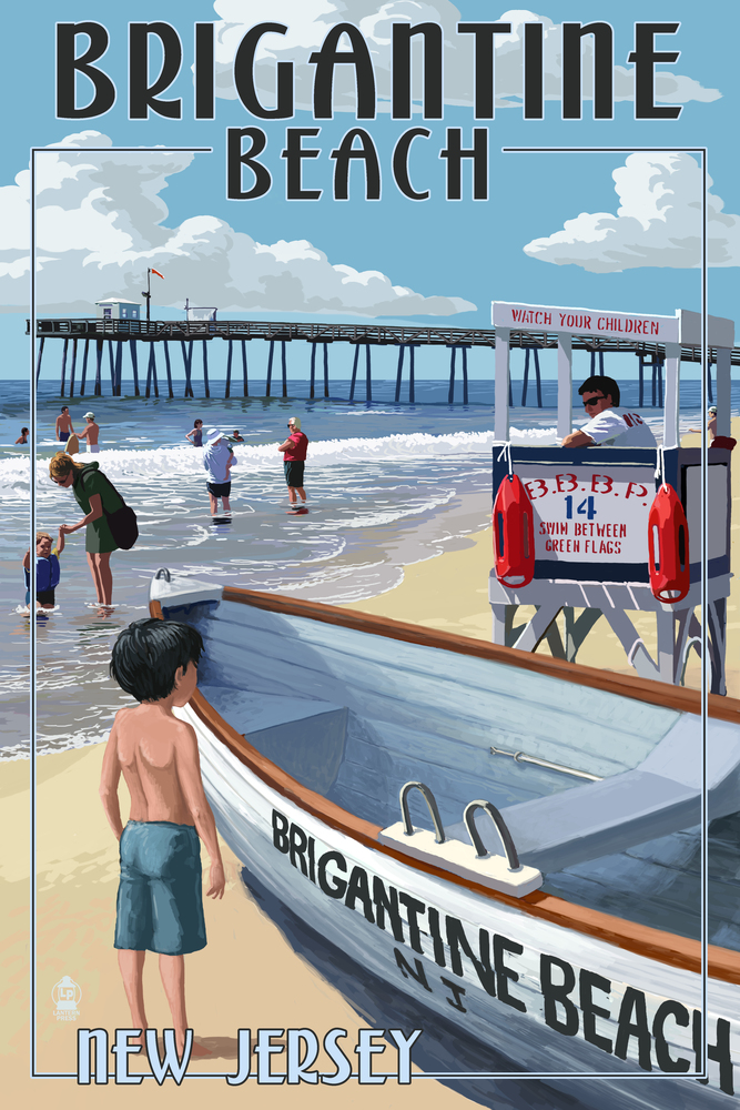 Brigantine Beach, New Jersey, Lifeguard Stand (12x18 Wall Art Poster ...