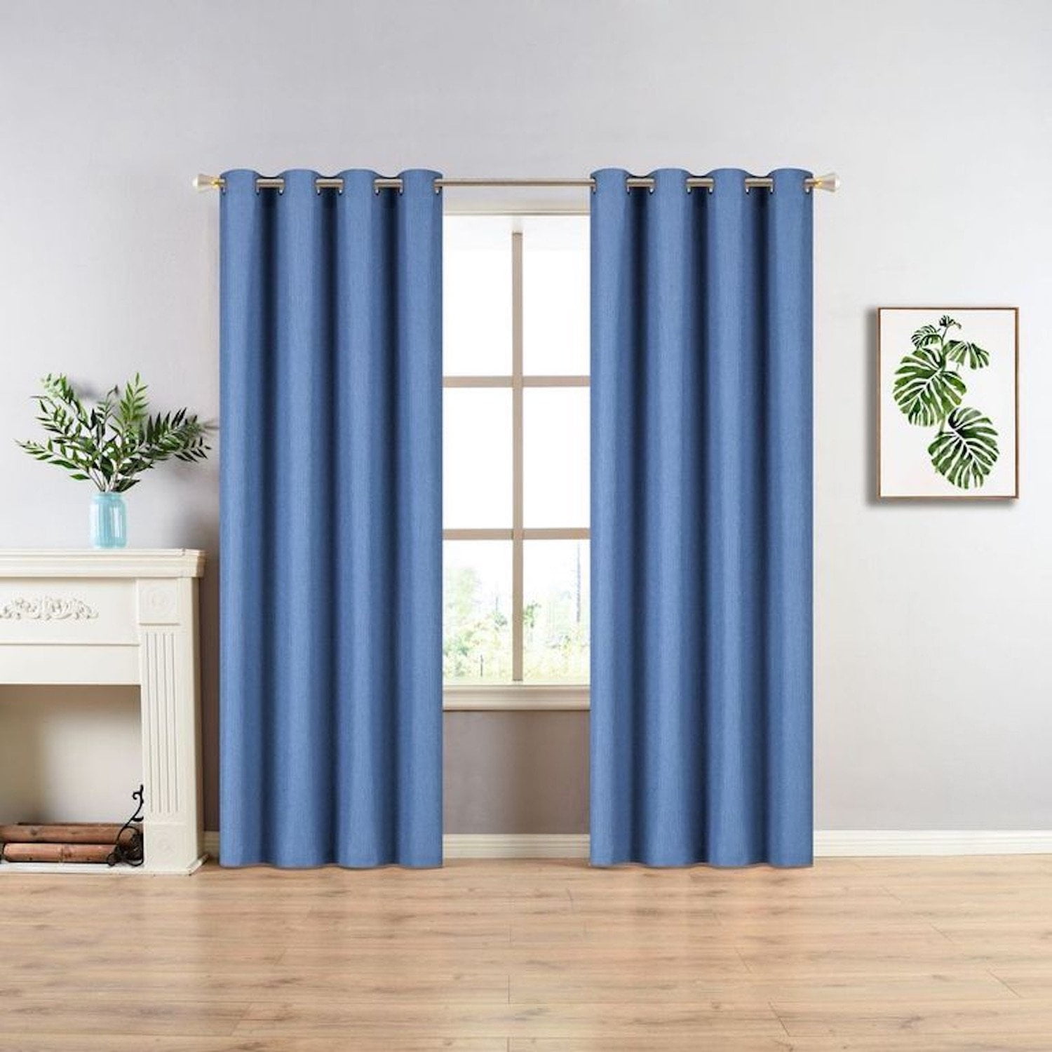 Dainty Home Briggite 3D Textured Darkening Window Panel Pair - Blue ...