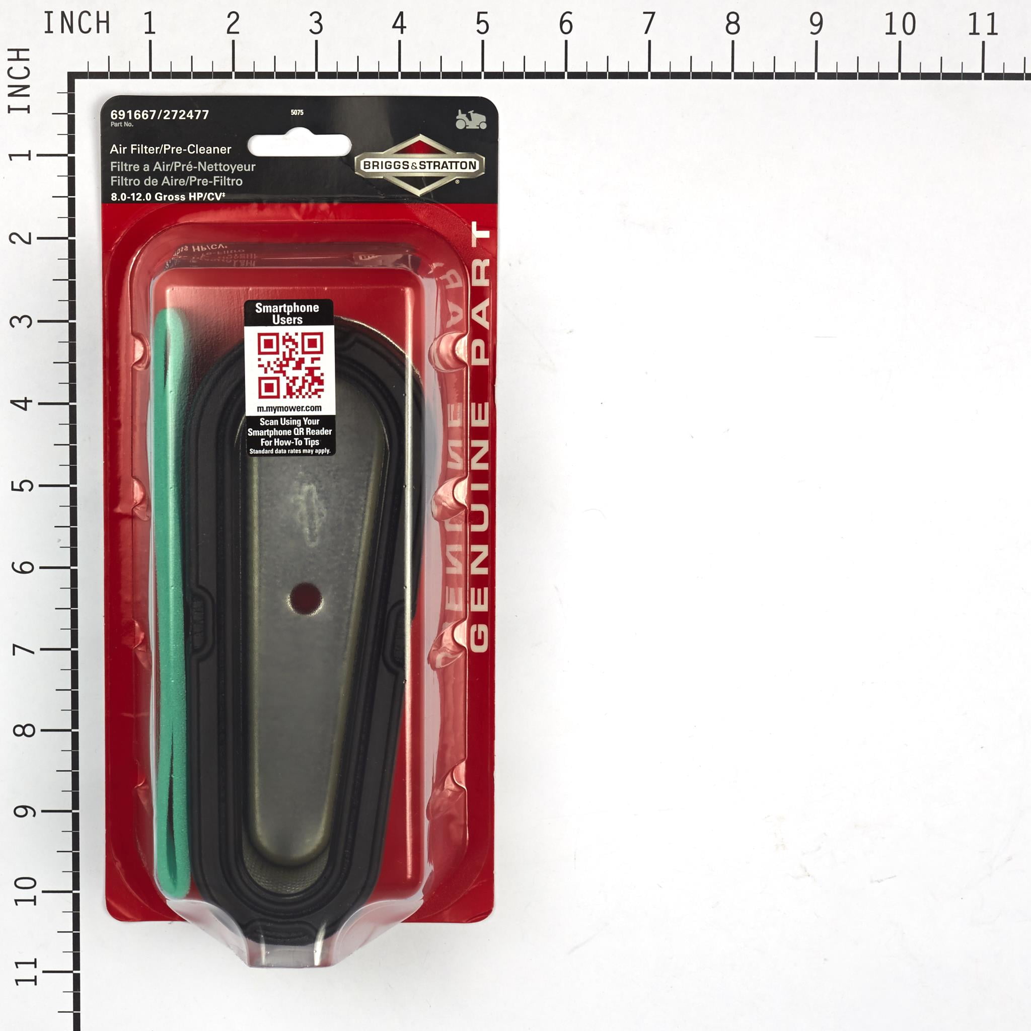 Briggs & Stratton 5075K Air Filter Cartridge 691667 with Foam Pre ...