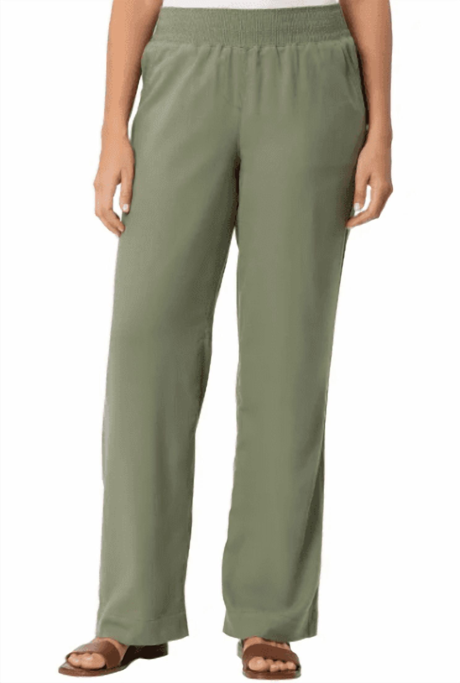 Briggs Women's Linen Blend Pants Green XXL - Walmart.com