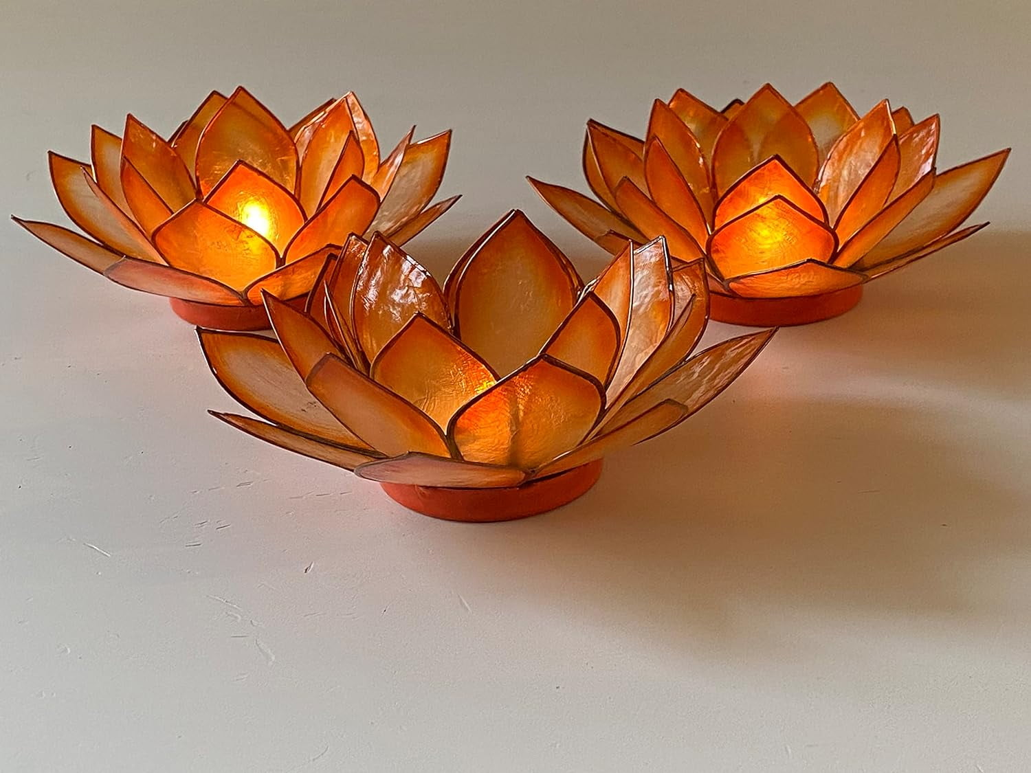 BrighSpot Solutions Capiz Shell Tea Light Holder Mango - Walmart.com