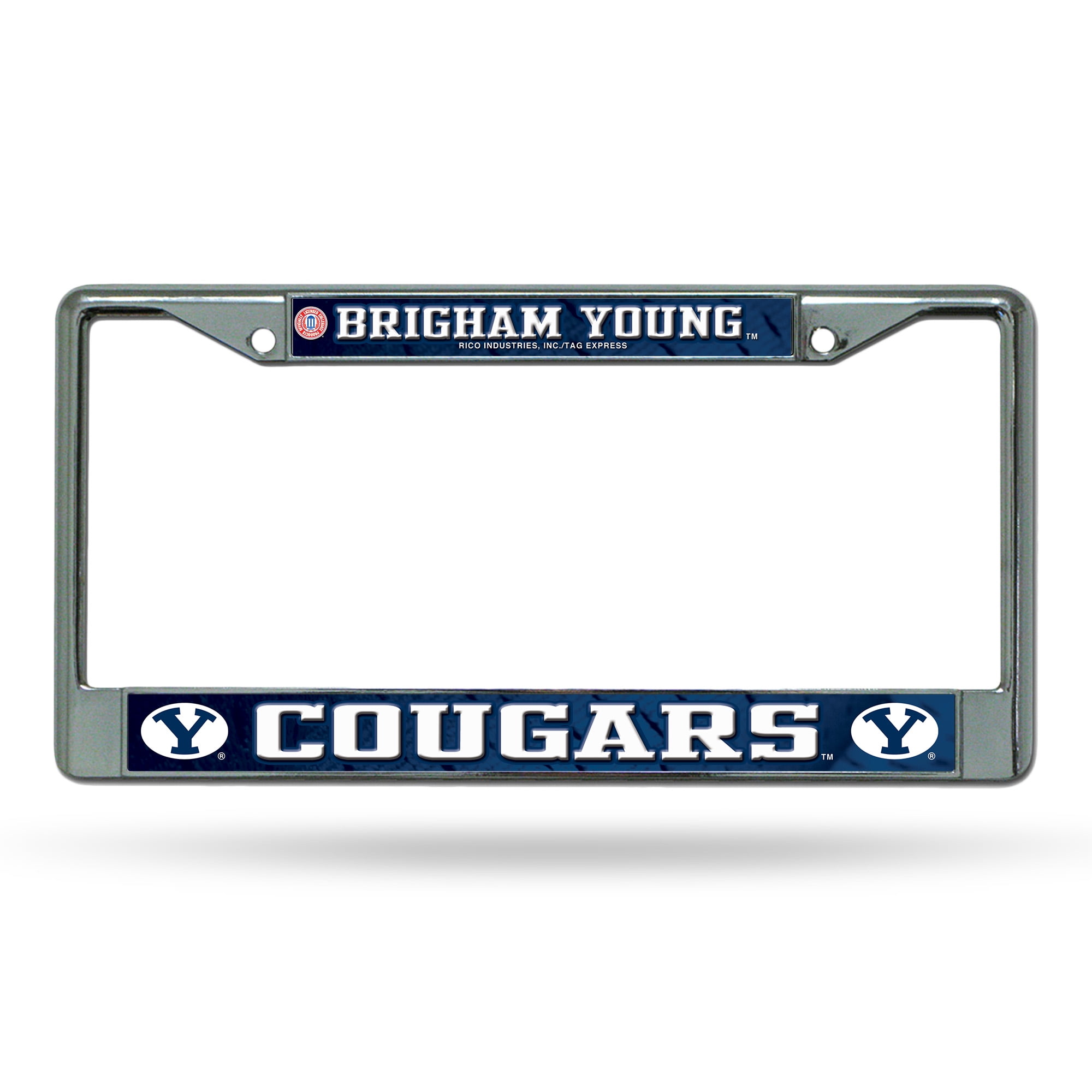 Brigham Young BYU Cougars Chrome Metal License Plate Frame - Walmart.com