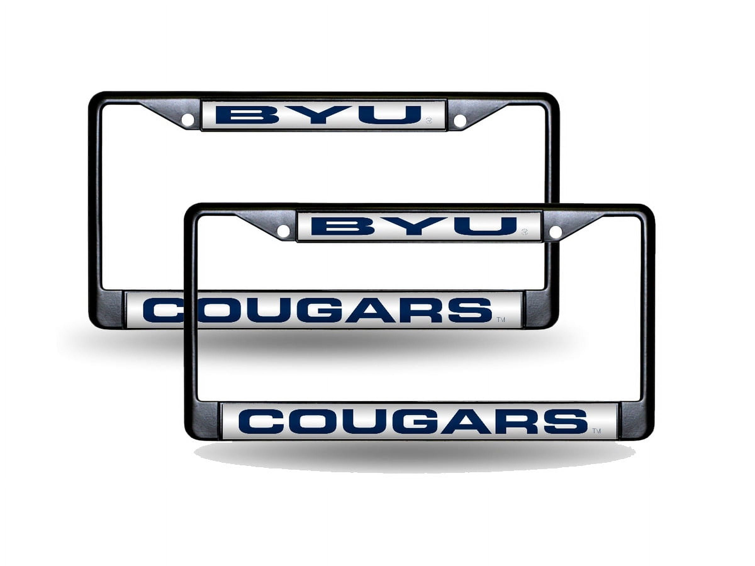 Brigham Young BYU Cougars NCAA Black Metal (Set of 2) Laser Cut License ...