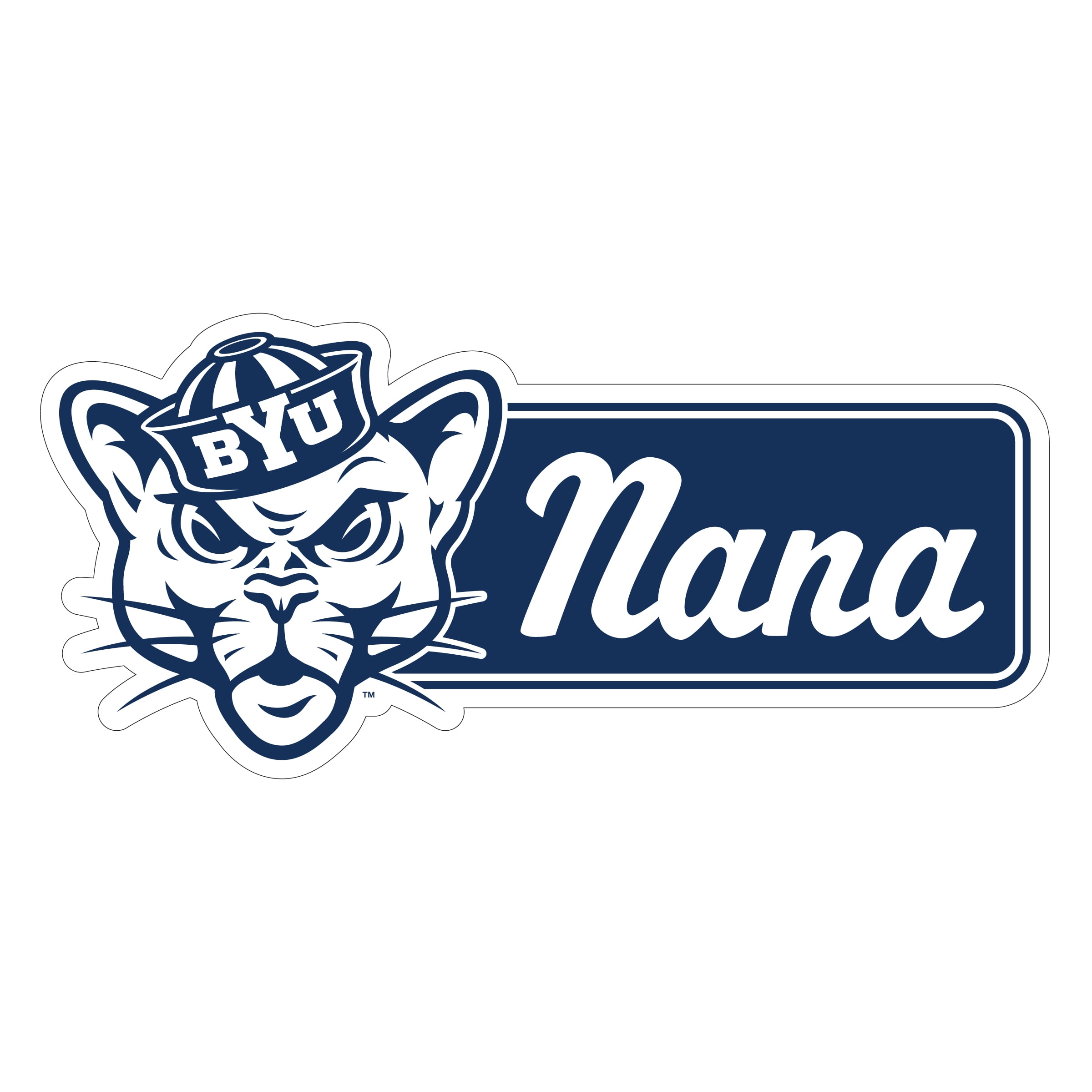 Brigham Young Cougars Proud Nana Die Cut Decal Officially Licensed ...