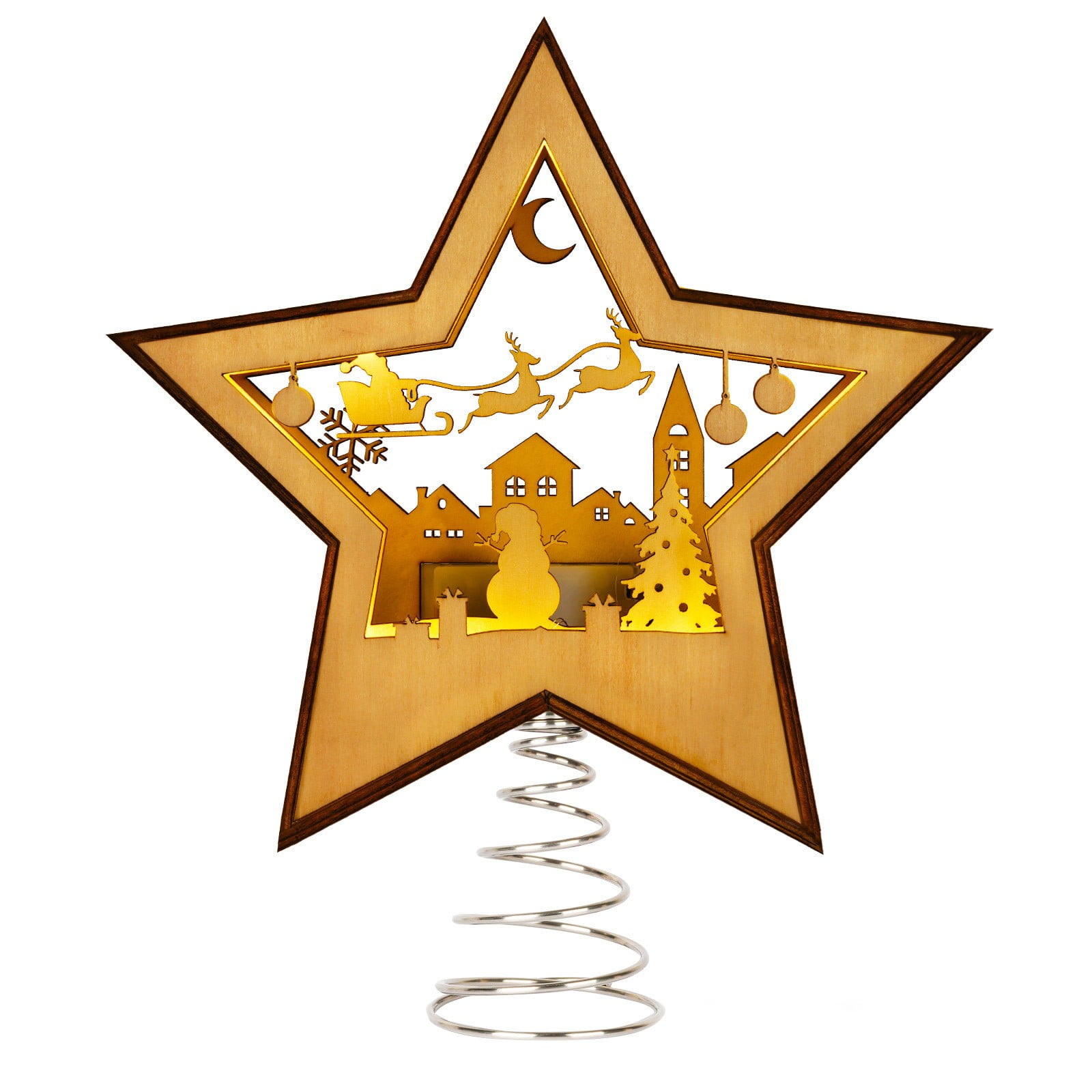 Bright 11 Inch Star Tree Topper, Lighted Glitter Christmas Treetop with ...