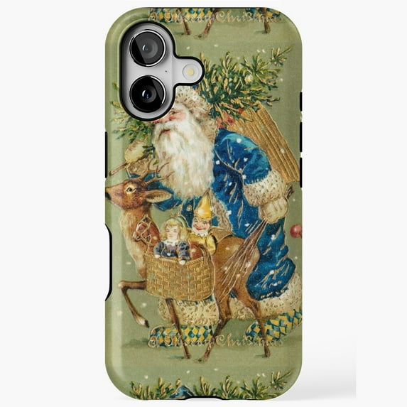 Bright 1900s Merry Retro Holiday Greeting Case for iPhone 17 to 11 Pro ...