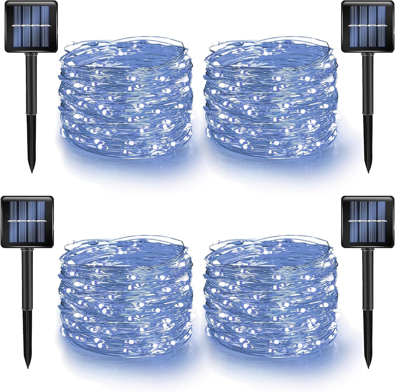Bright 2 Pack Solar String Lights Outdoor, Total 80FT 240LED Solar ...