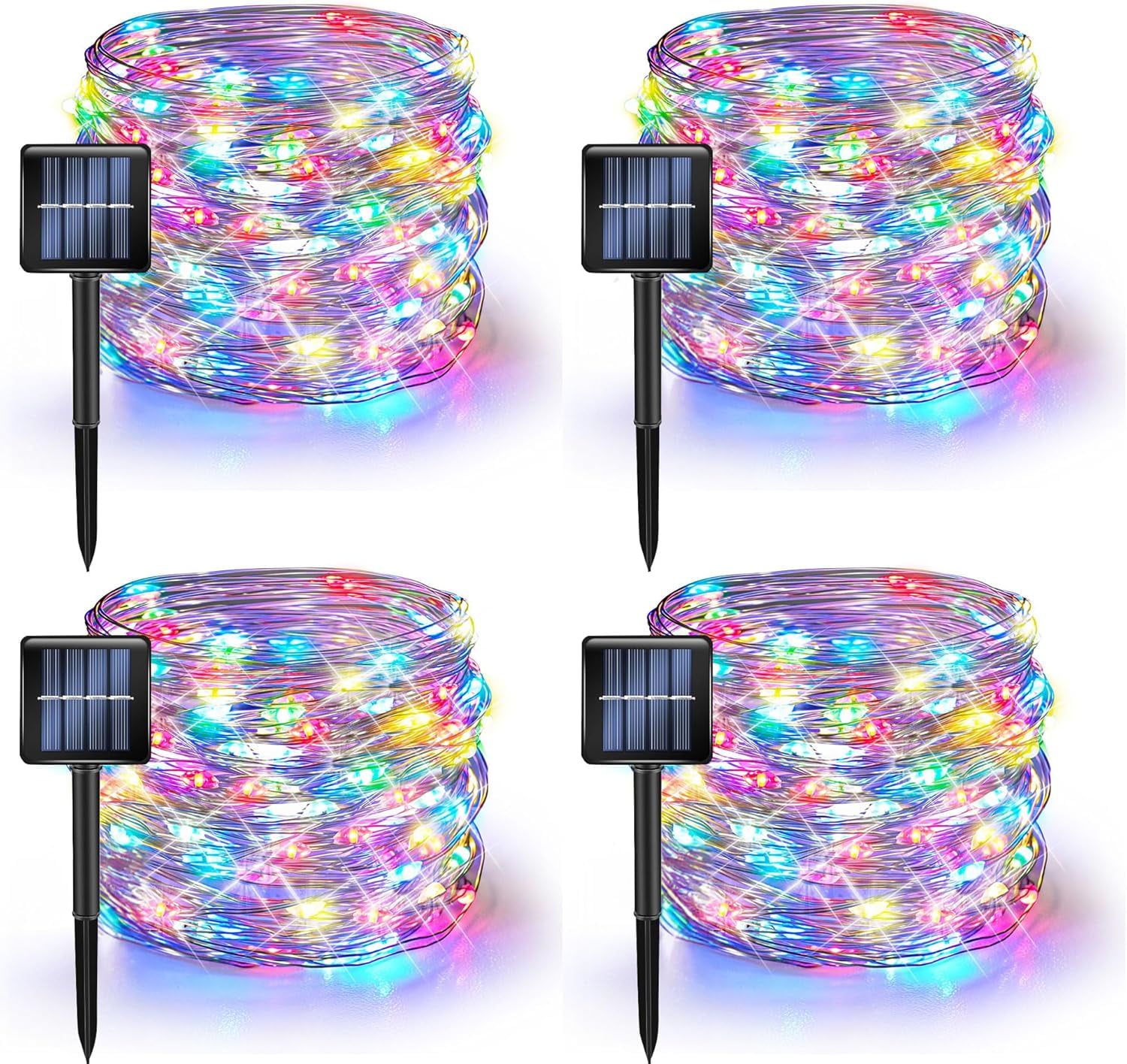 Bright 2 Pack Solar String Lights Outdoor, Total 80FT 240LED Solar ...