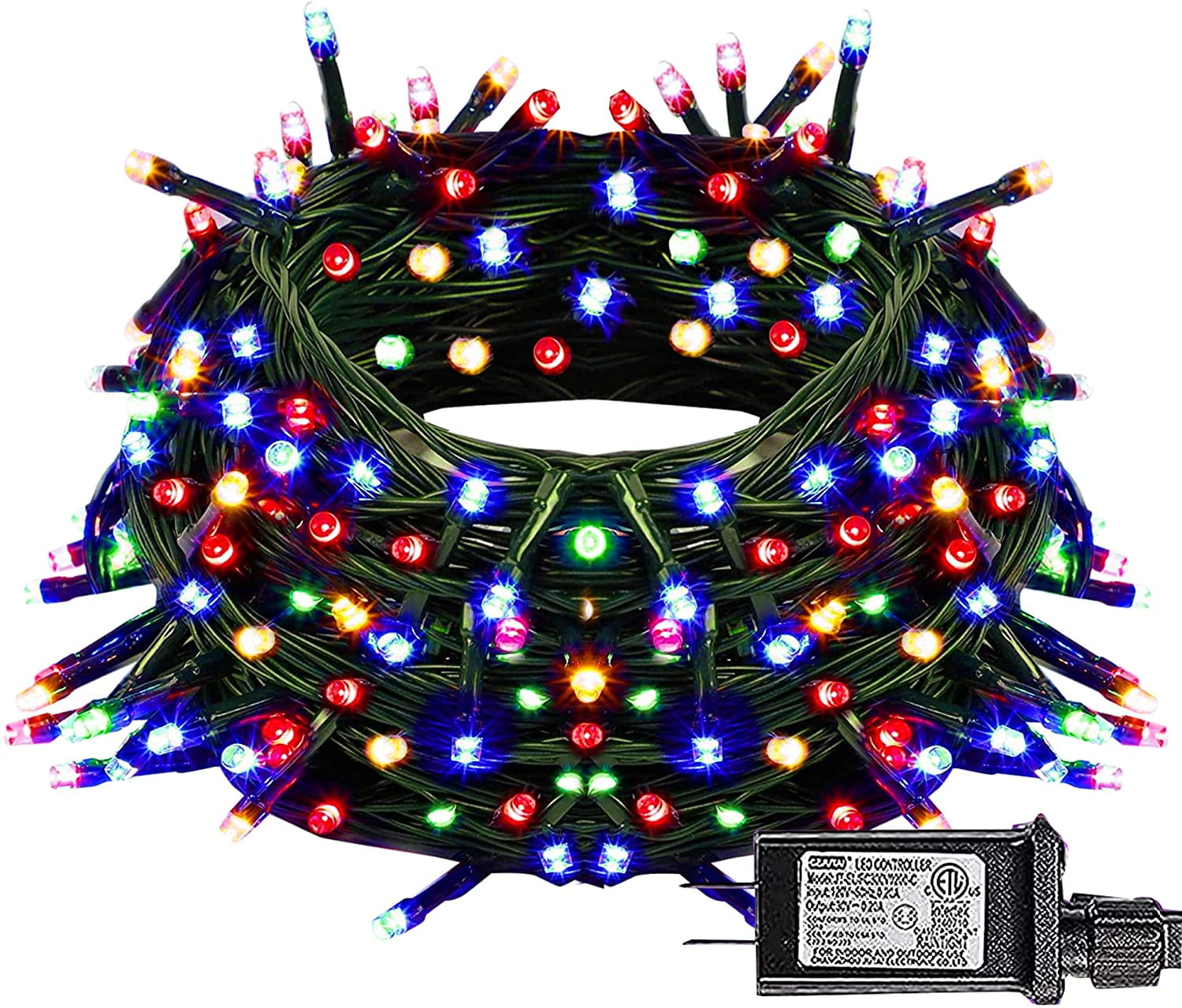 Bright 300 LED Christmas String Lights, 108 FT Connectable Waterproof ...