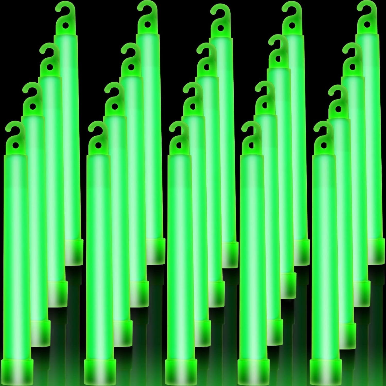 Bright 6 Inch Large Glow Sticks Bulk Green Emergency Glow in The Dark ...