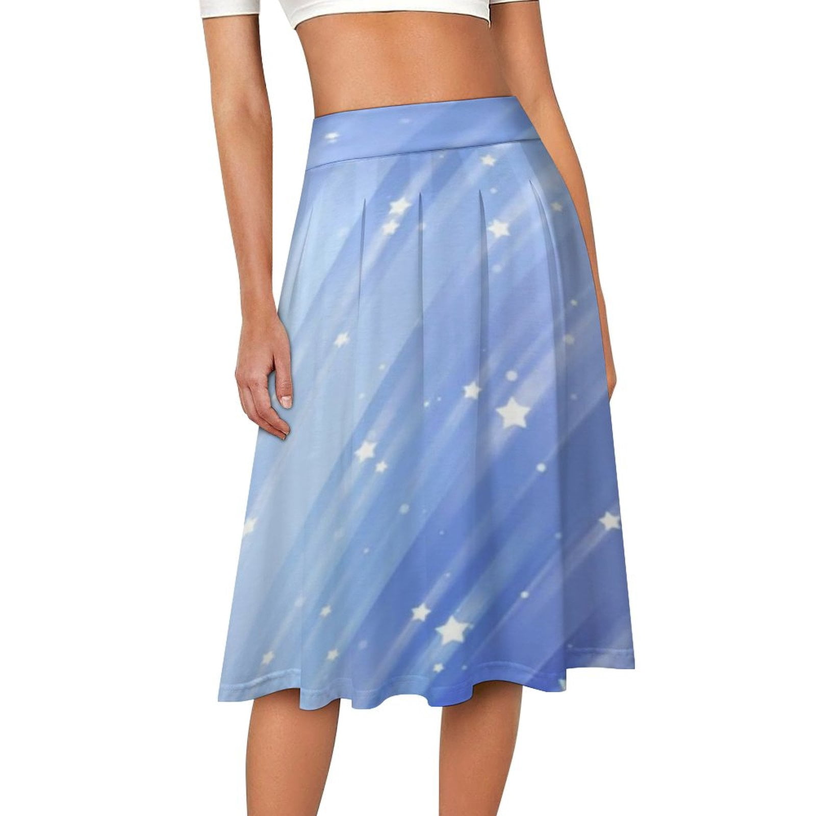 Bright Abstract Blue Background with Glitter And Stars Knee Length ...