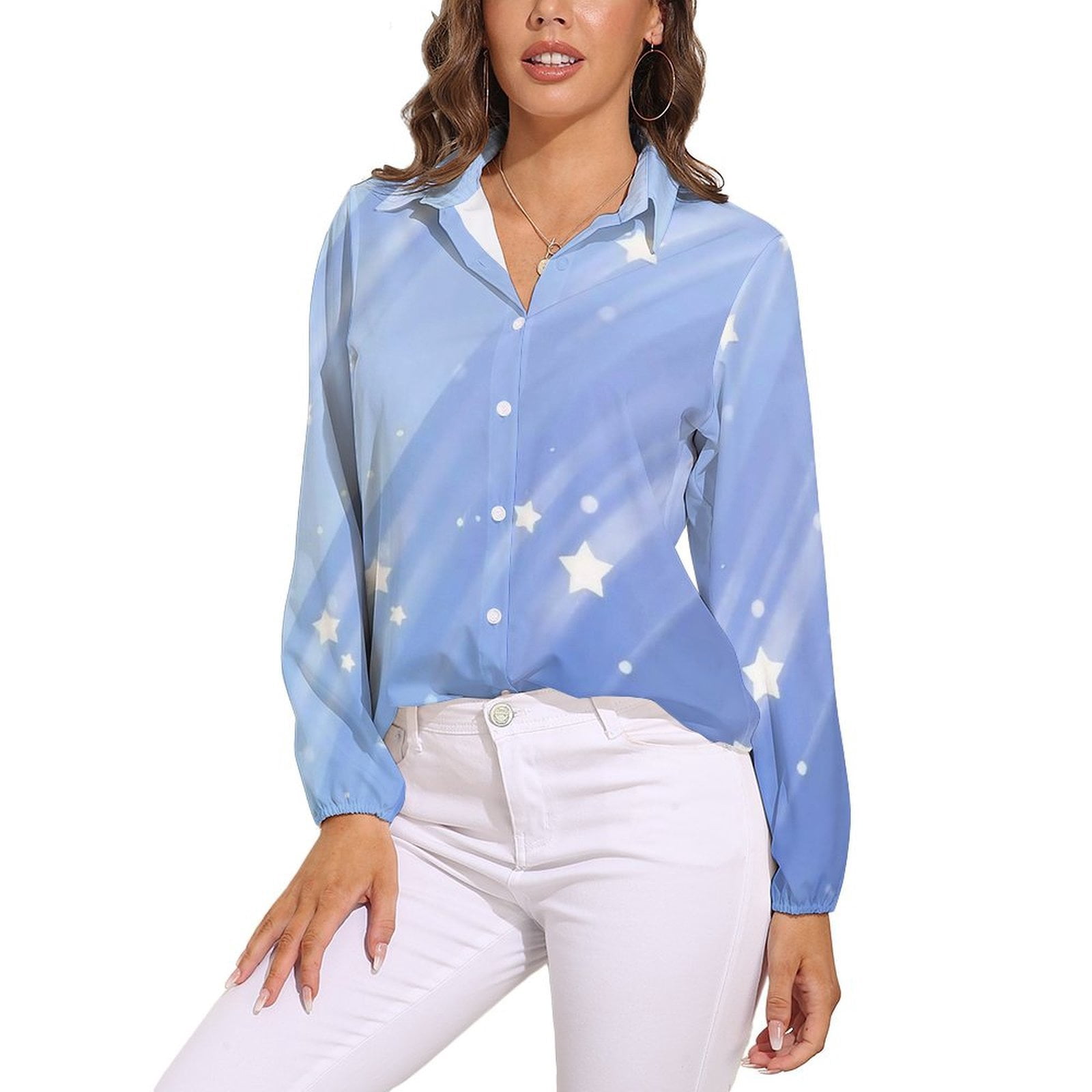 Bright Abstract Blue Background with Glitter And Stars Long Sleeve ...