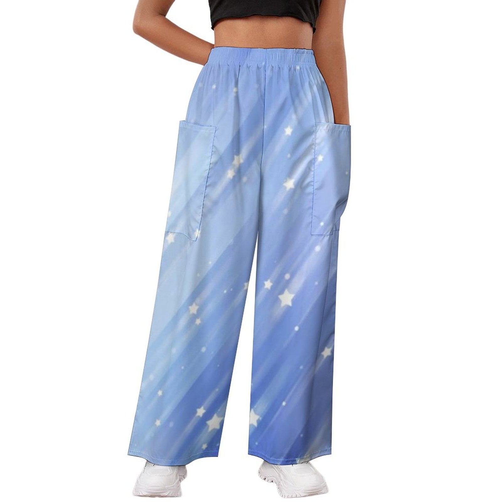 Bright Abstract Blue Background with Glitter And Stars Straight Leg ...