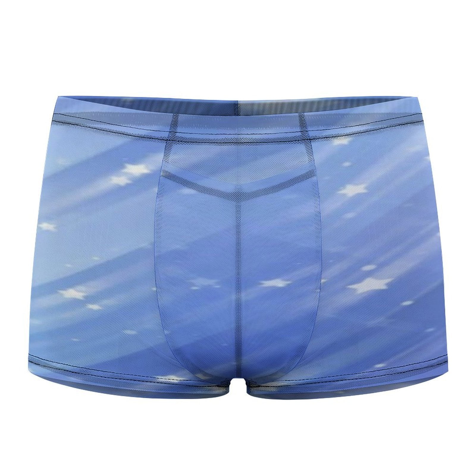 Bright Abstract Blue Background with Glitter And Stars Men's Mesh Boxer ...