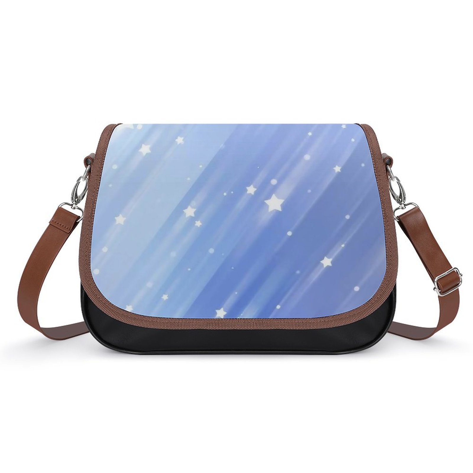 Bright Abstract Blue Background with Glitter And Stars Pu Leather ...