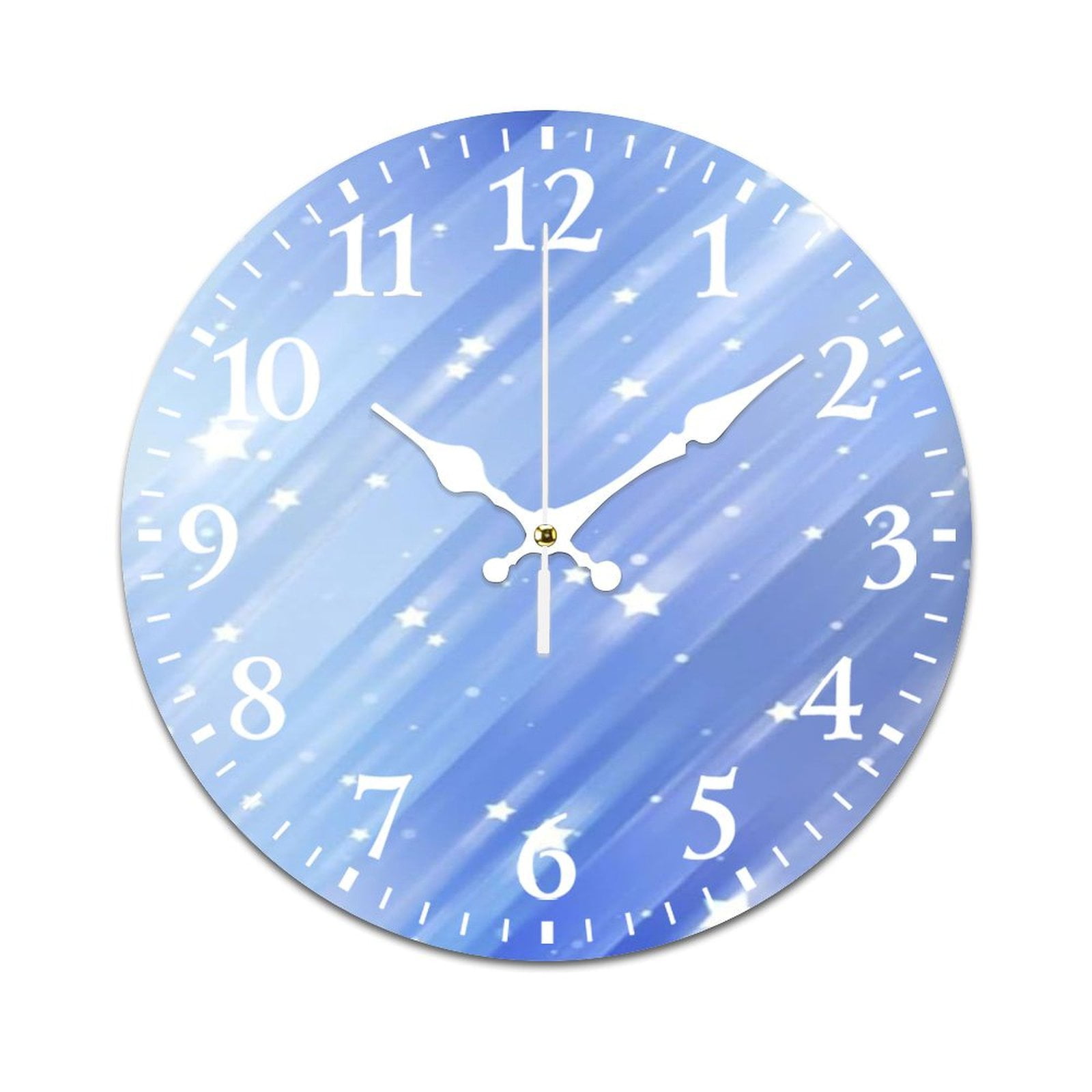 Bright Abstract Blue Background with Glitter And Stars Wall Clock ...