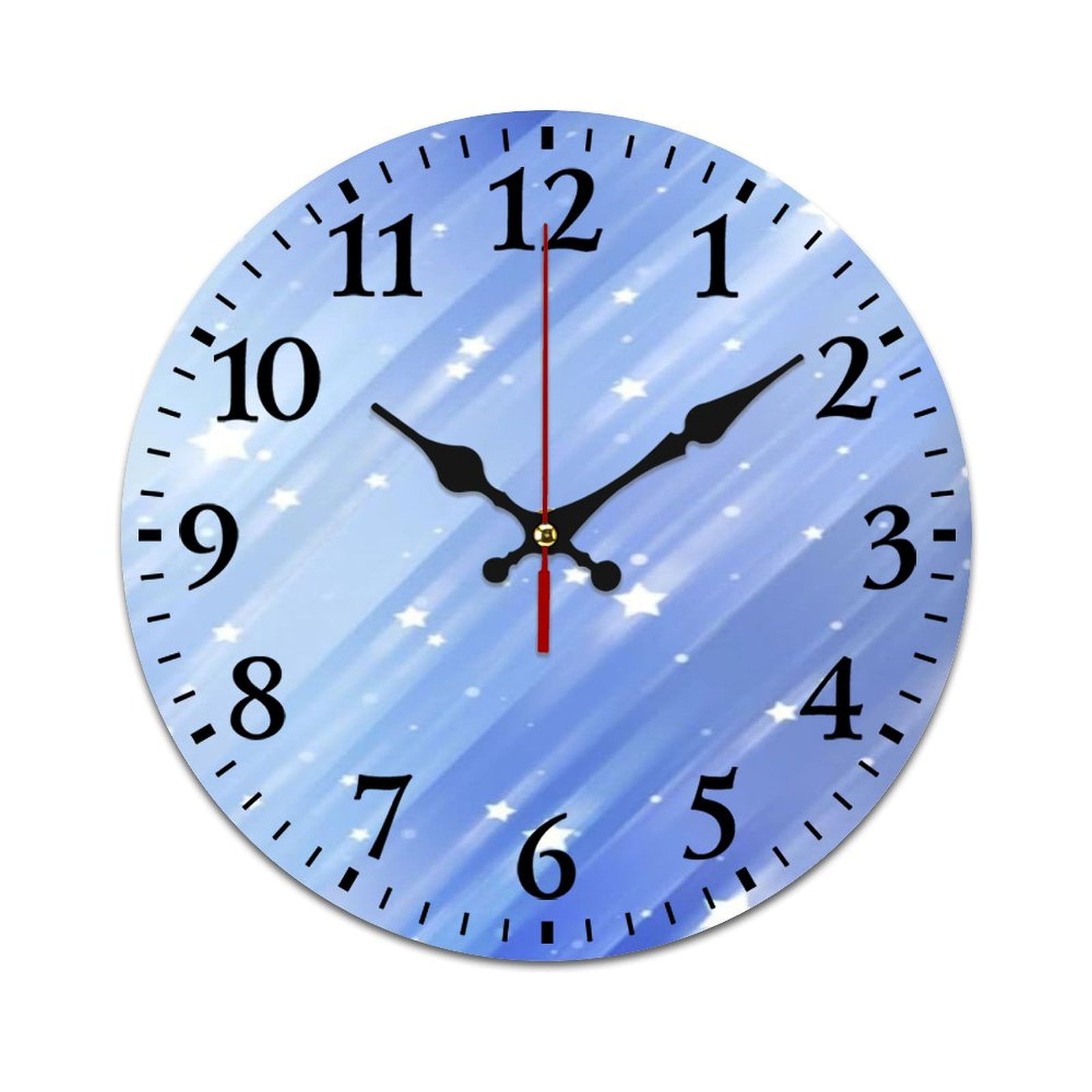 Bright Abstract Blue Background with Glitter And Stars Wall Clock ...