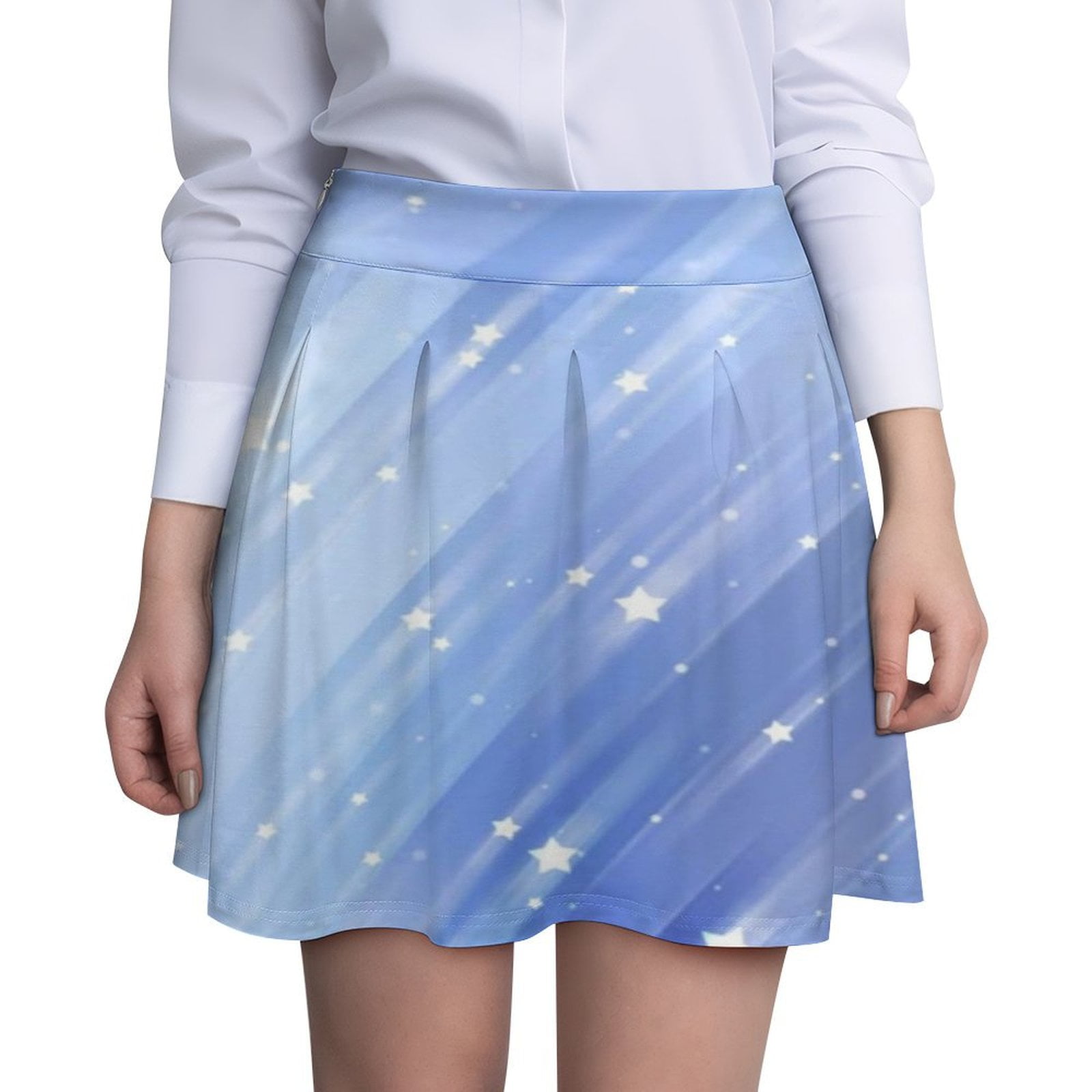 Bright Abstract Blue Background with Glitter And Stars Women's Casual ...