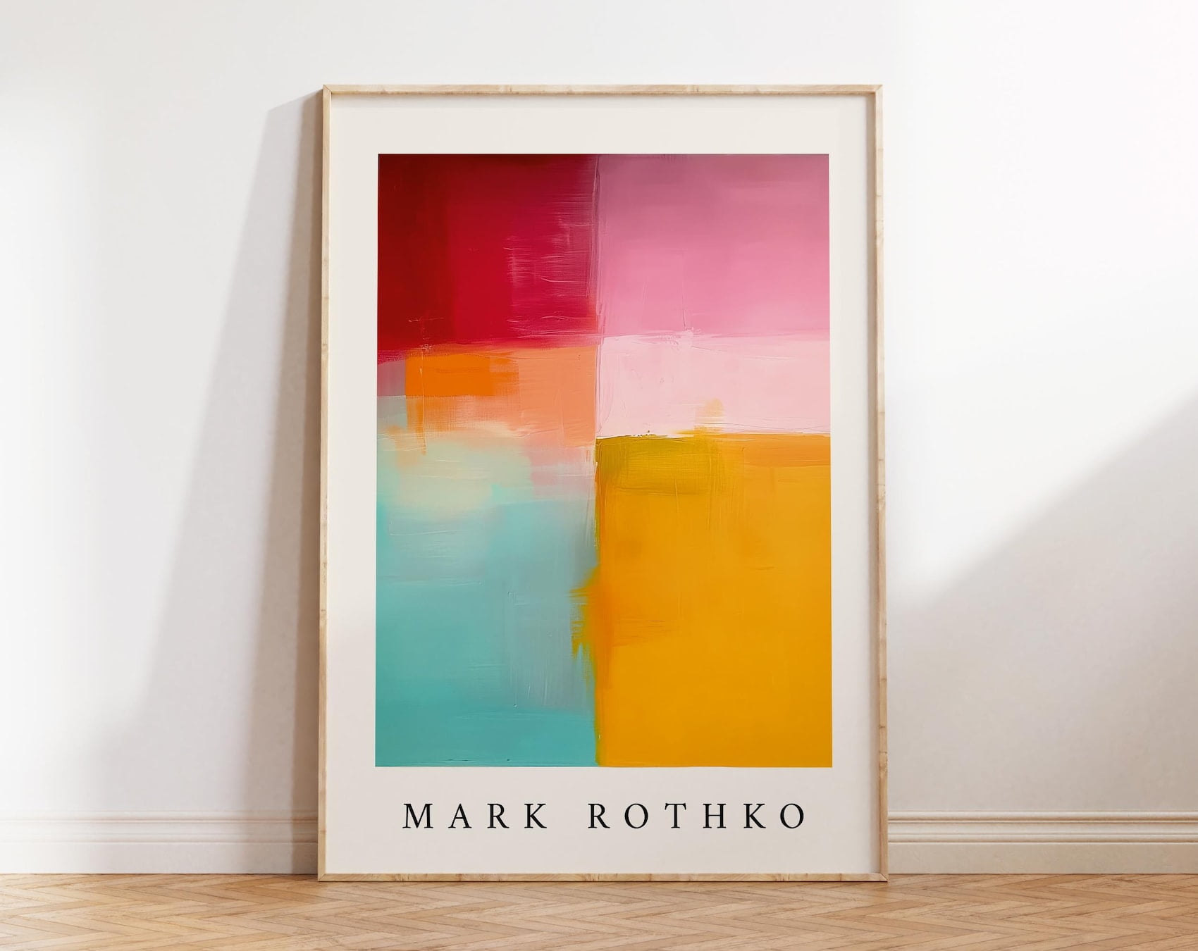 Bright Abstract Colour Block Poster Mark Rothko Inspired Wall Art ...