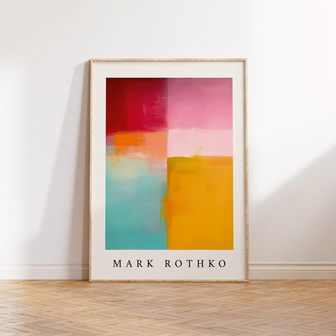 Bright Abstract Colour Block Poster Mark Rothko Inspired Wall Art ...