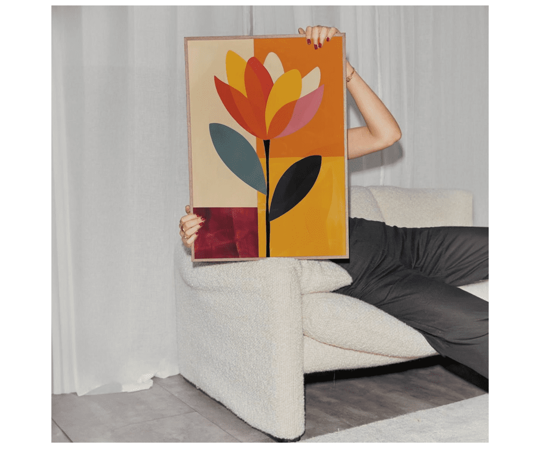 Bright Abstract Flower Botanical Print Abstract Floral Wall Art Modern ...