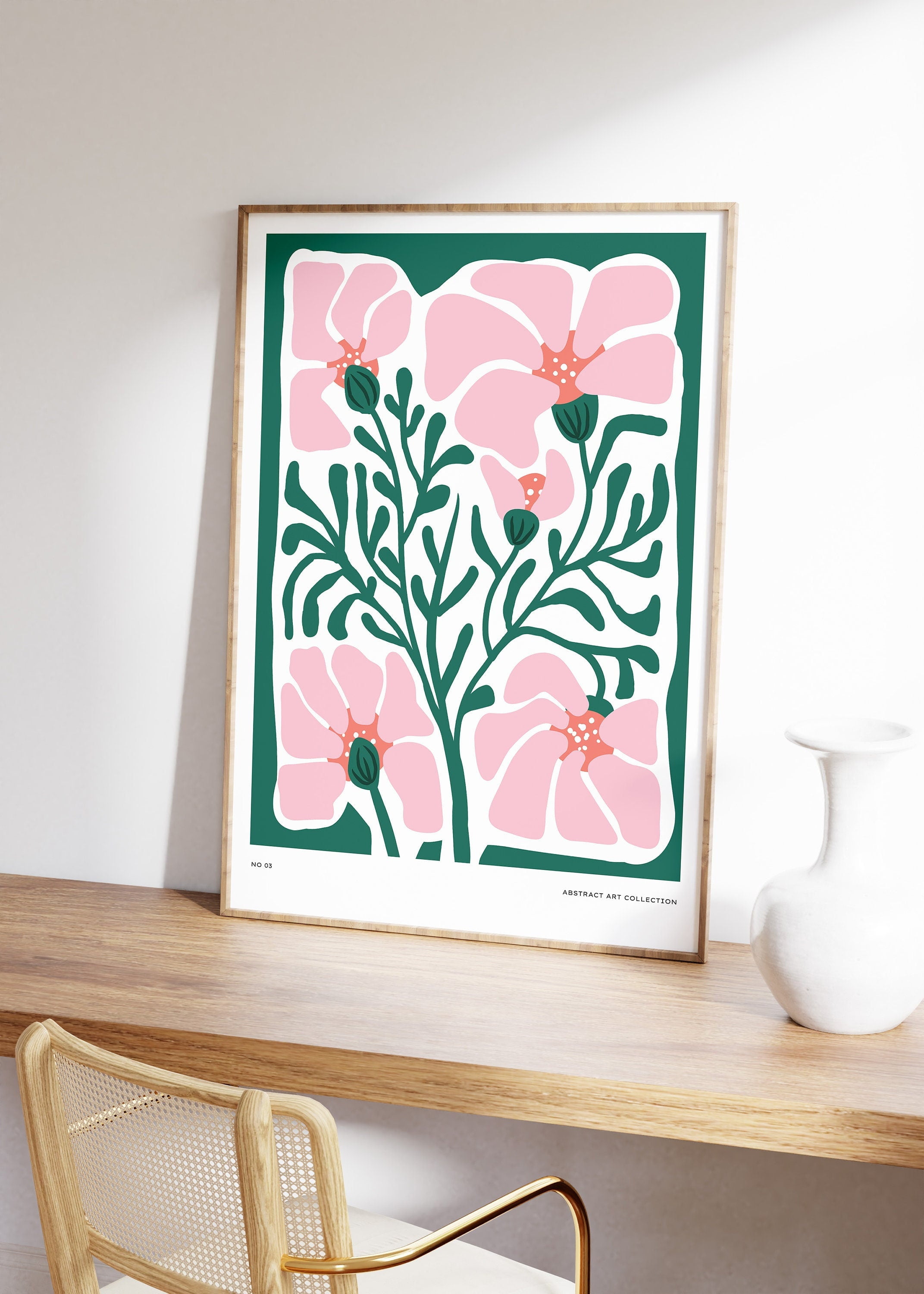 Bright Abstract Flower Botanical Print, Abstract Floral Wall Art ...
