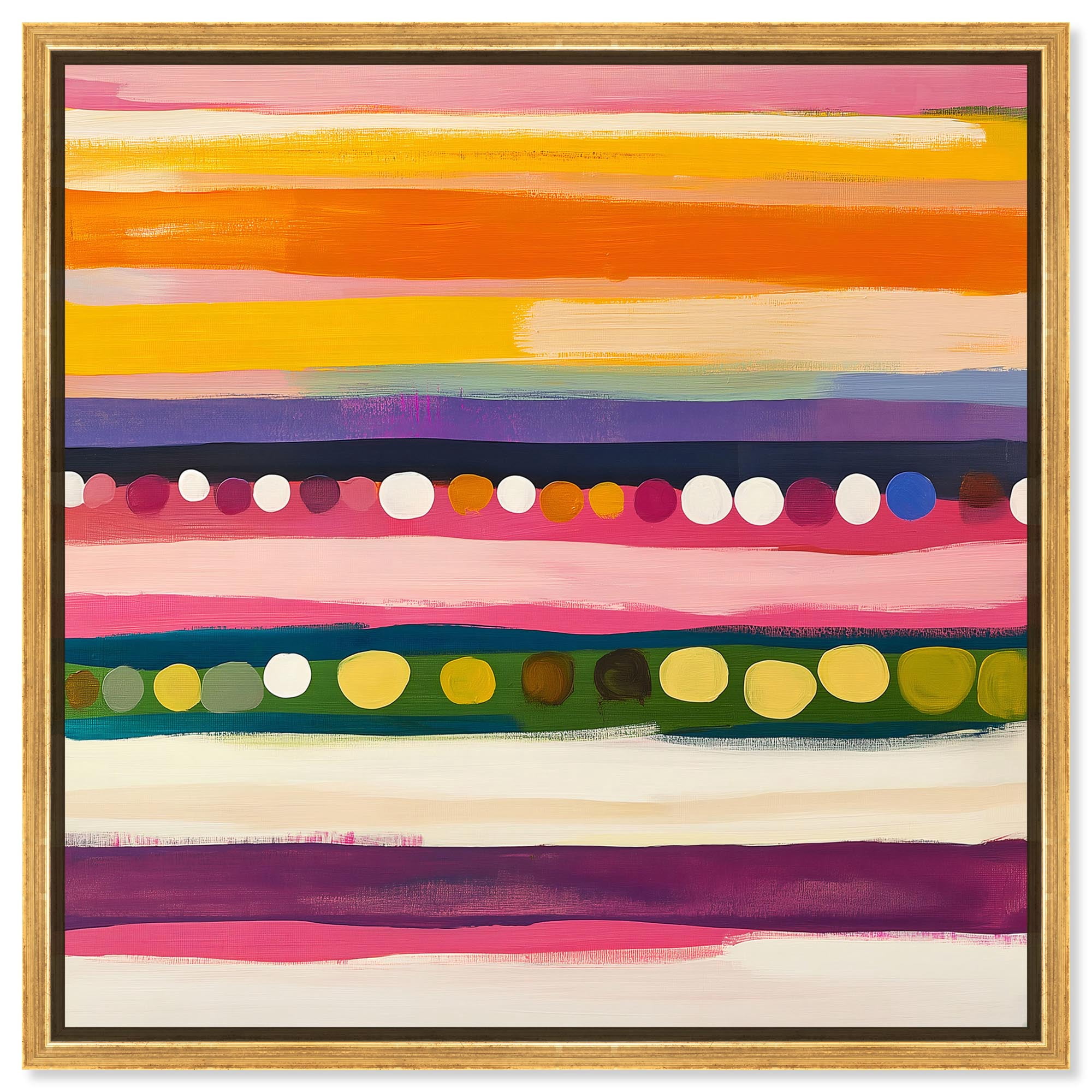Bright Alignment Canvas Colorful Tropical by Art Remedy, Gold Frame, 30 ...