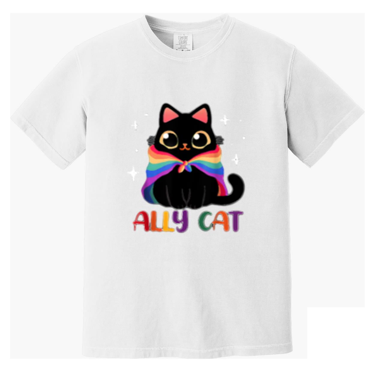 Bright Ally Cat Support Comfort Color T-shirt, for men & women, up to ...