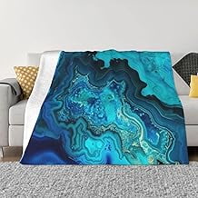 Bright Aqua Blue Turquoise Blankets for Couch Soft Fleece Throw Blanket ...