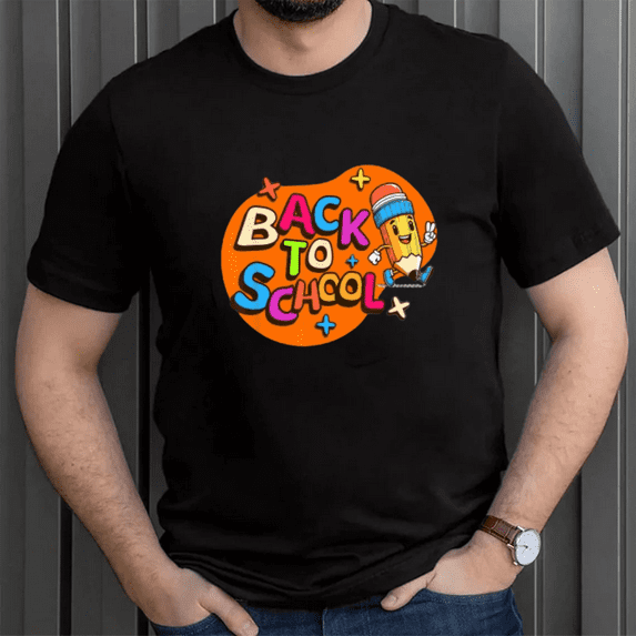 Bright Back To School Message With Cartoon Pencil Fun Unisex T-Shirt ...