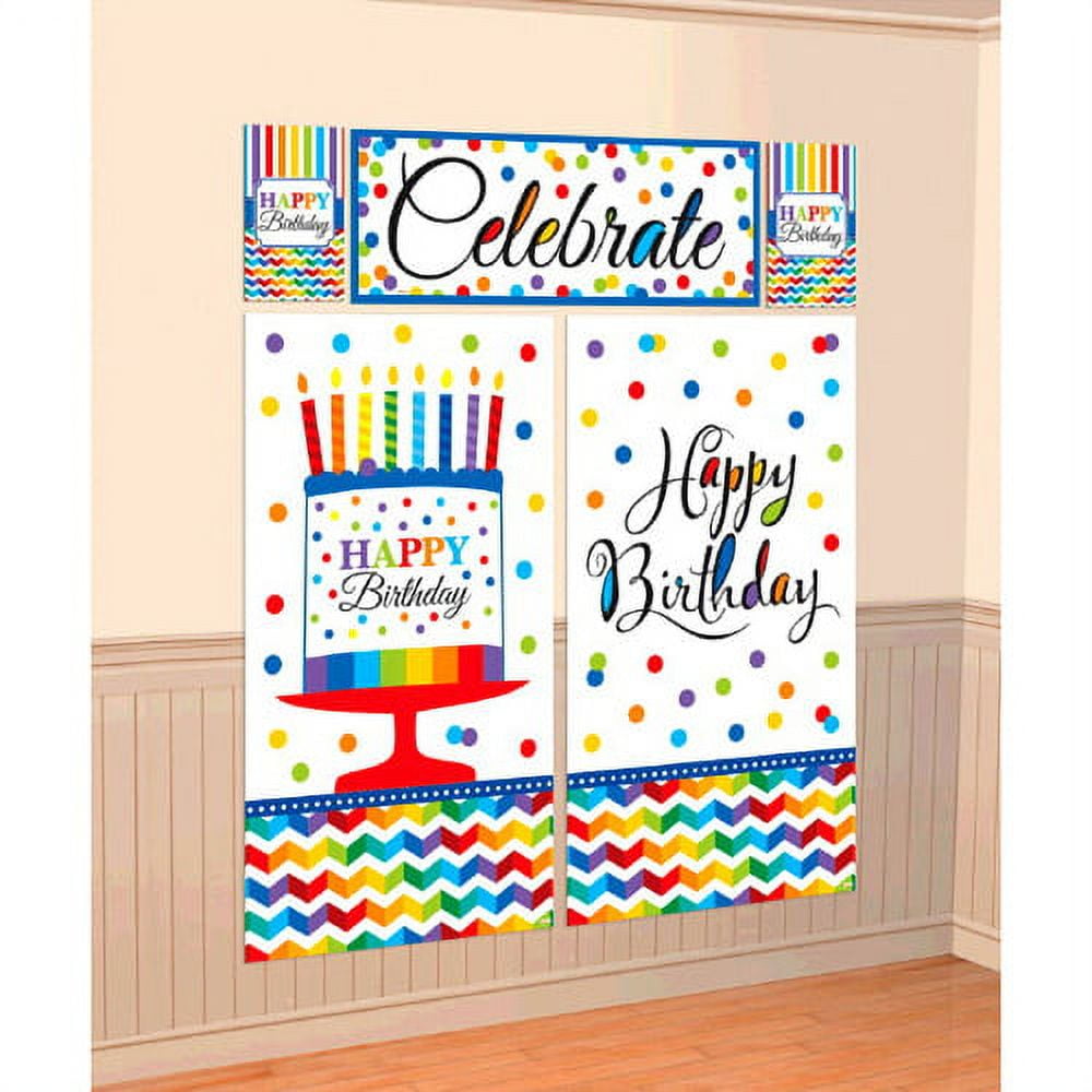 Bright Birthday Wall Poster Decorating Kit (5pc) - Walmart.com
