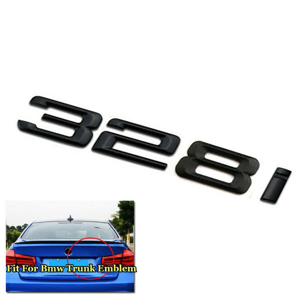 Bright Blac 328i Number Trunk Letters Rear Emblem Badge Sticker for BMW ...