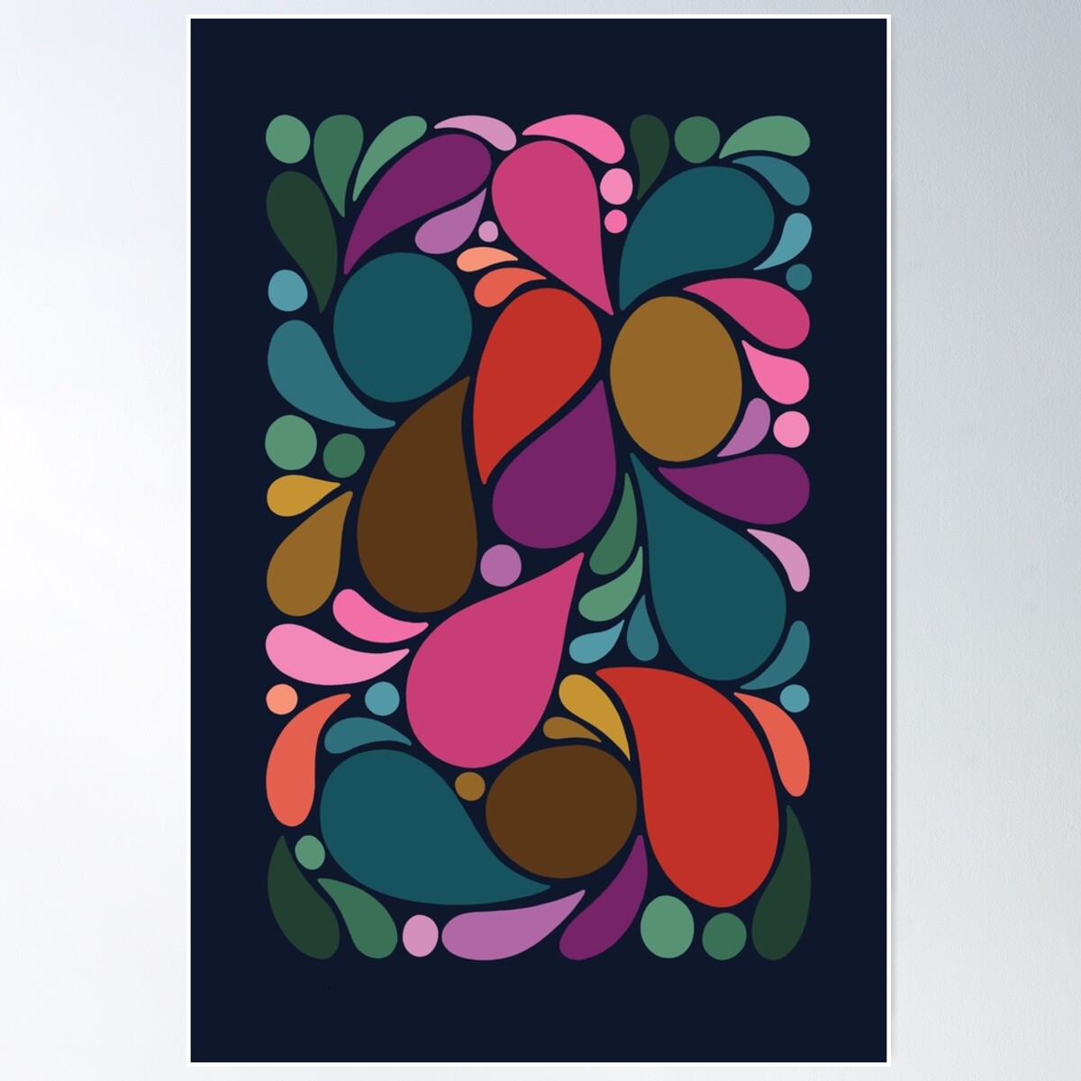 Bright Blobs - Dark Poster Wall Art, Modern Wall Decor For Living Room ...