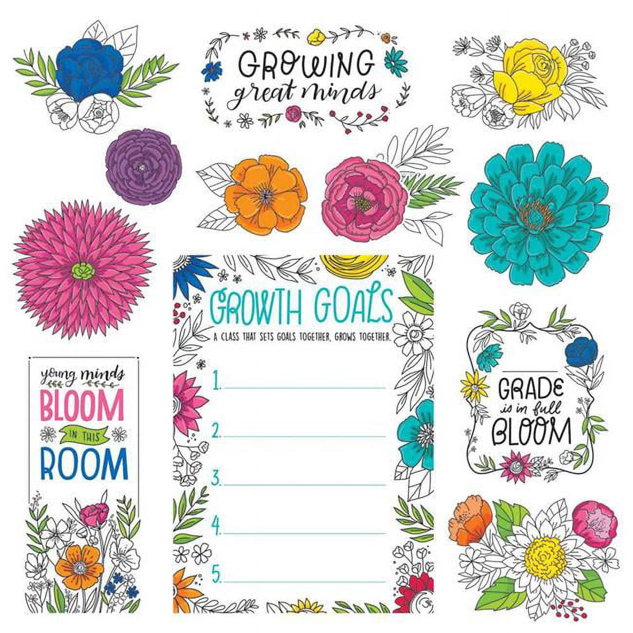 Bright Blooms Blooming Minds Bulletin Board Set - Walmart.com