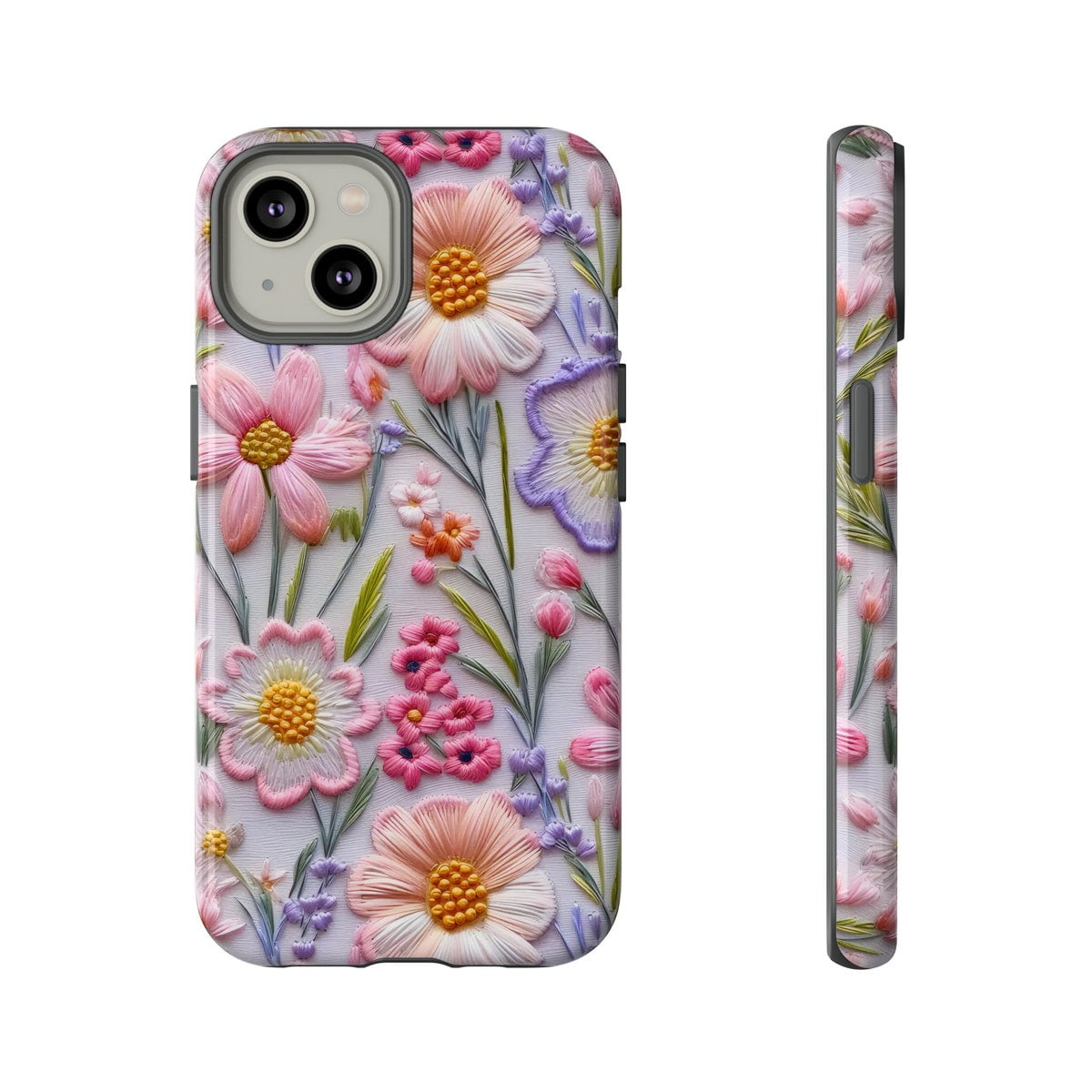 Bright Blooms Spring Floral 3D Embroidery iPhone Case 17 through 11 Pro ...