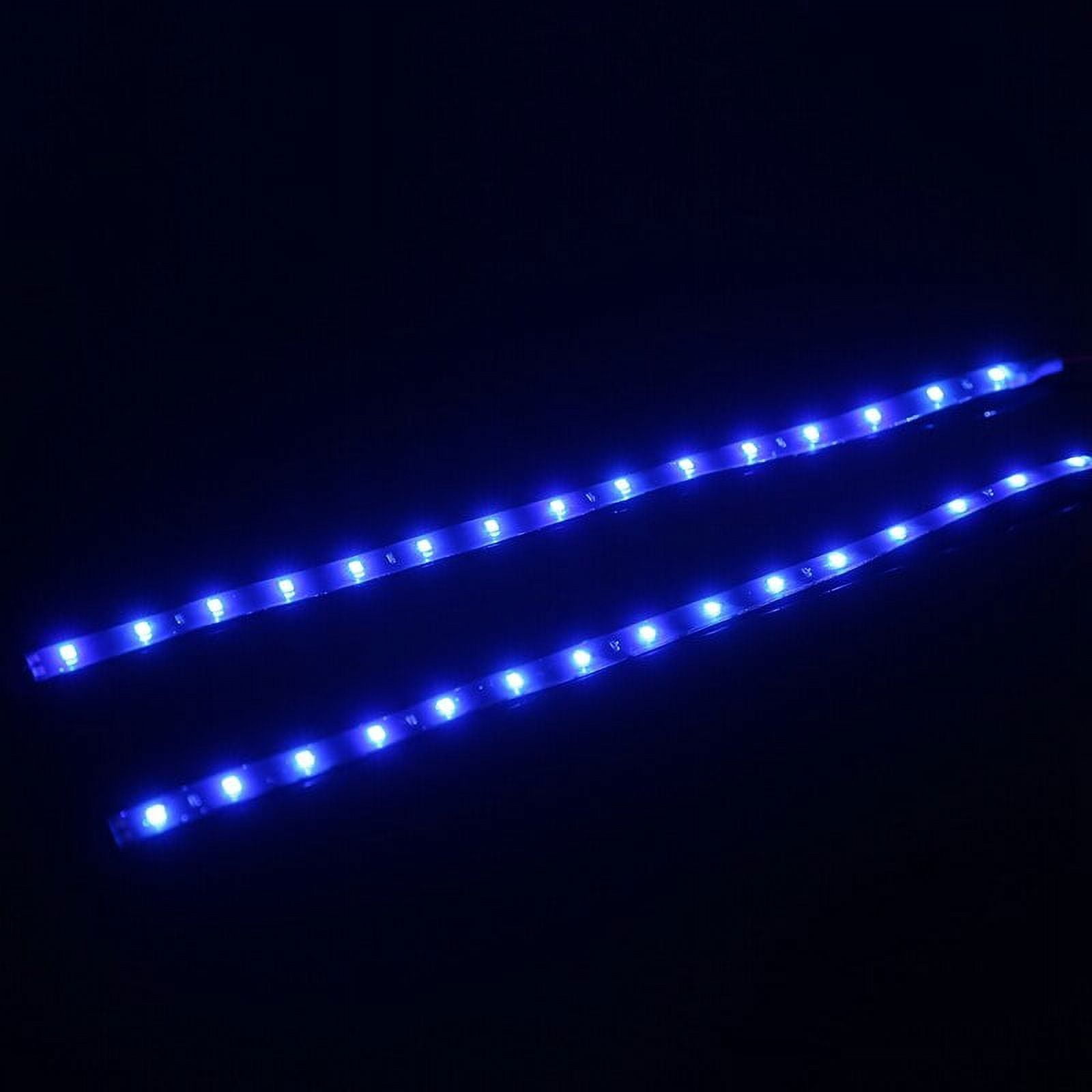 2x Bright Blue LED Strip Light, Flexible 12V DC Universal for Car ...