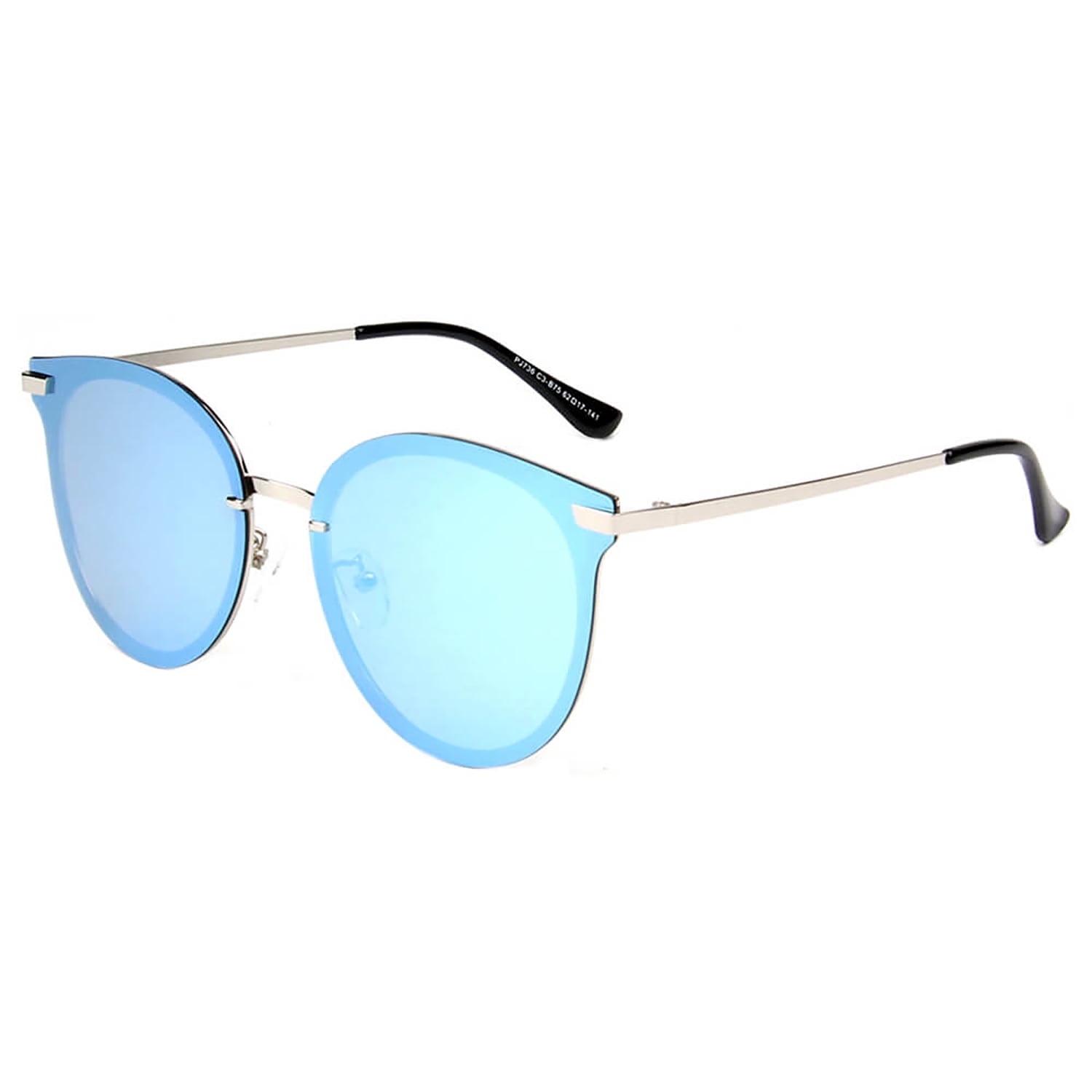 Bright Blue Gradient Lens Metal Frame Sunglasses - UV Protection Fresh ...