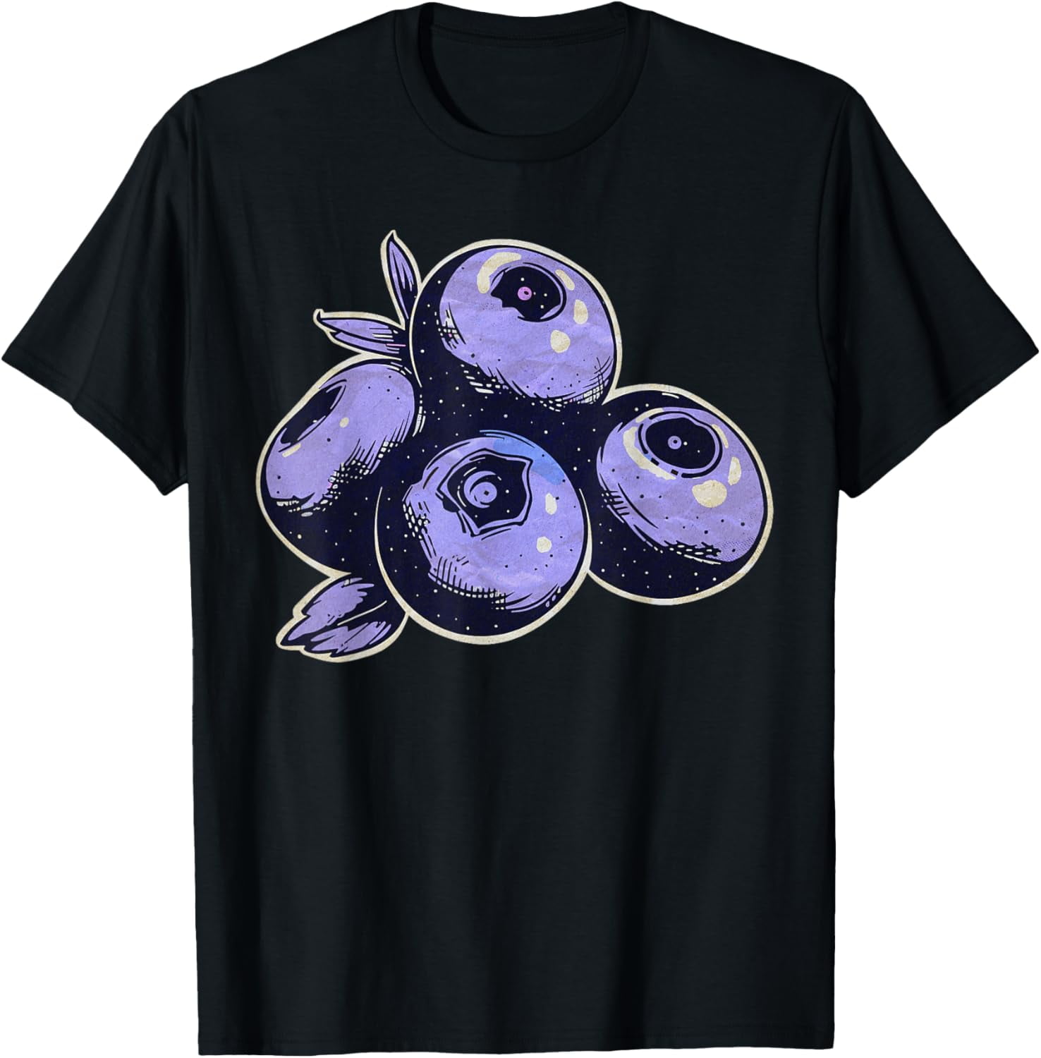 Bright Blueberries Wellness Fruit Blue Berry Motif Blueberry T-Shirt ...