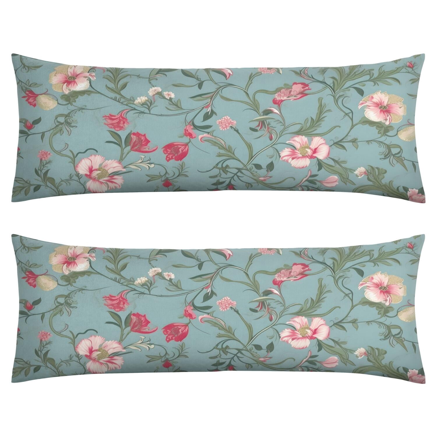 Bright Body Pillow Cover 20x54 - Colorful Floral Print Long Pillow Case ...