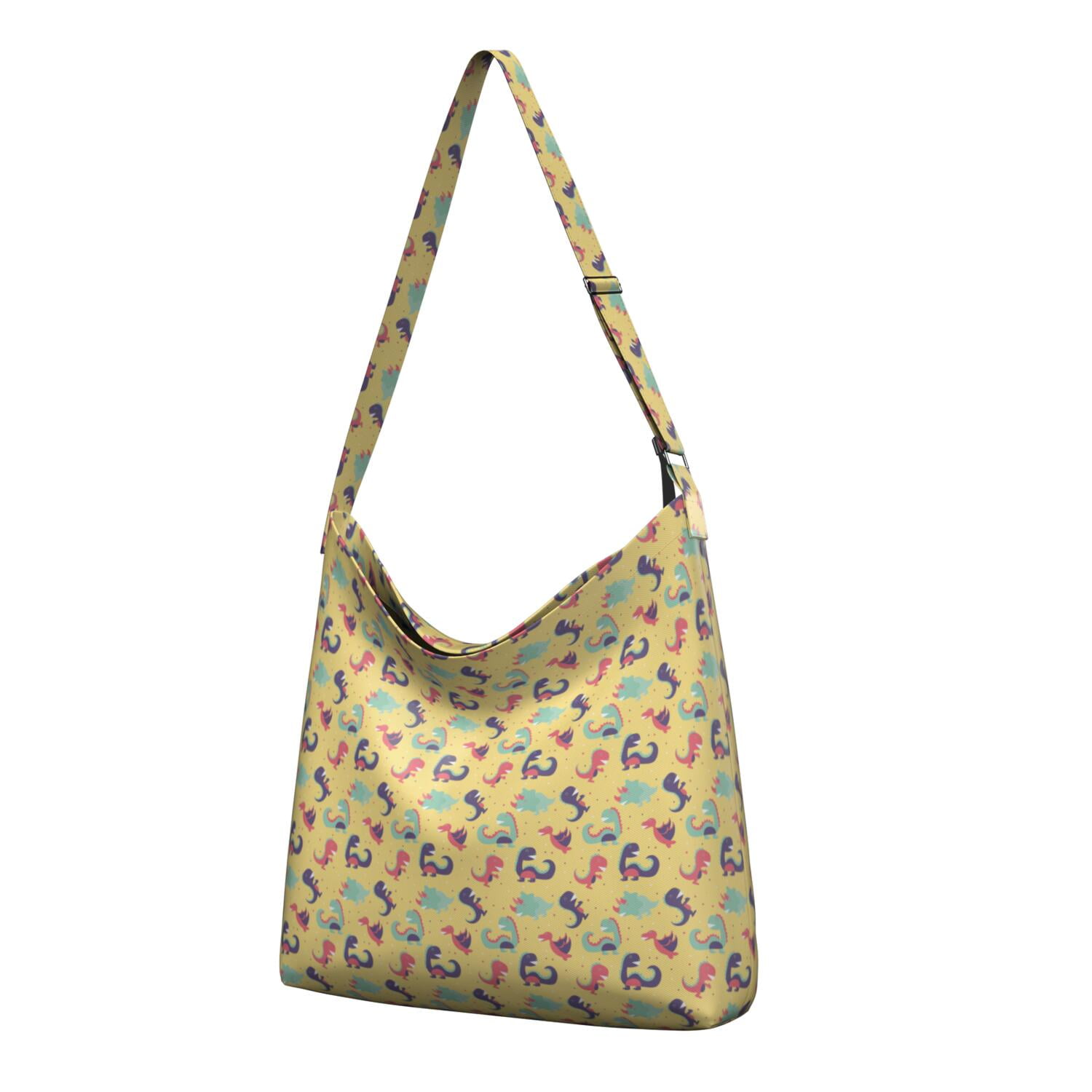 Bright Bold Dinosaur Lover Handbag | Vibrant Baby Dino Pattern Shoulder ...
